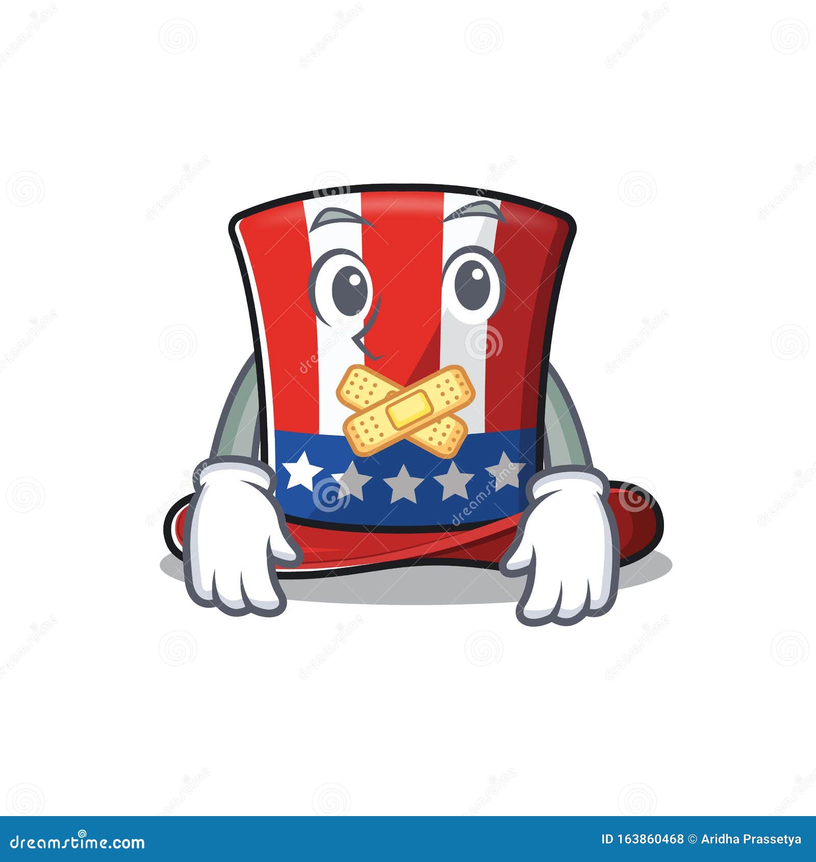 Cartoon Uncle Sam Hat with Silent Character Stock Vector - Illustration ...