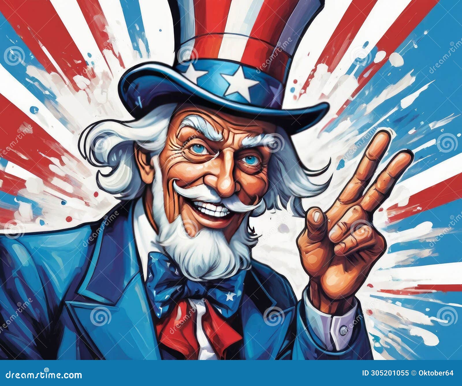 Cartoon Uncle Sam. Using Blue, Red and White Colors. Stock Image ...