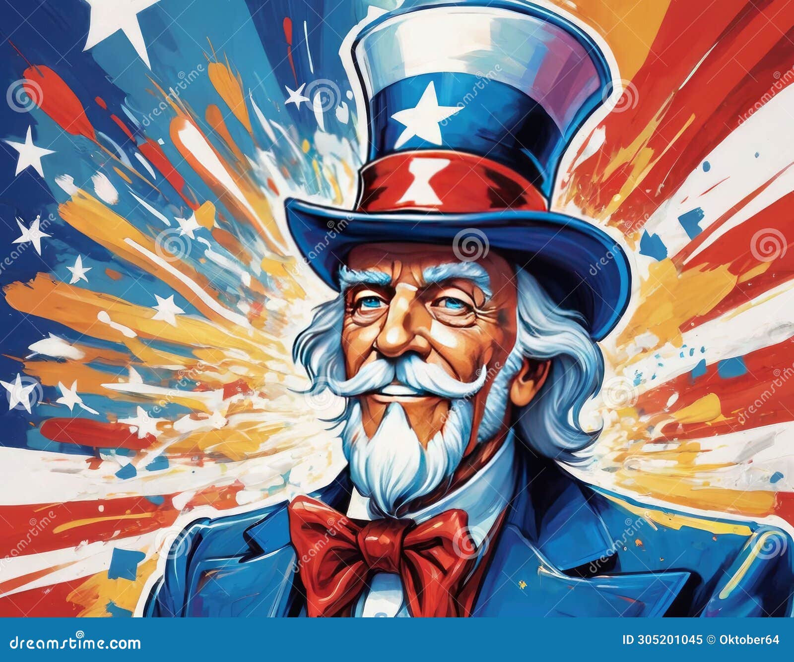Cartoon Uncle Sam. Using Blue, Red and White Colors. Stock Image ...
