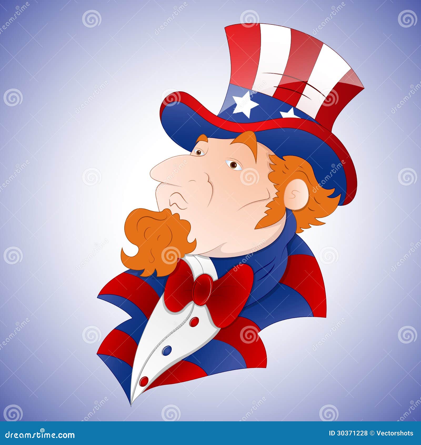 Cartoon Uncle Face With Mustache Smiling, Vector Illustration ...