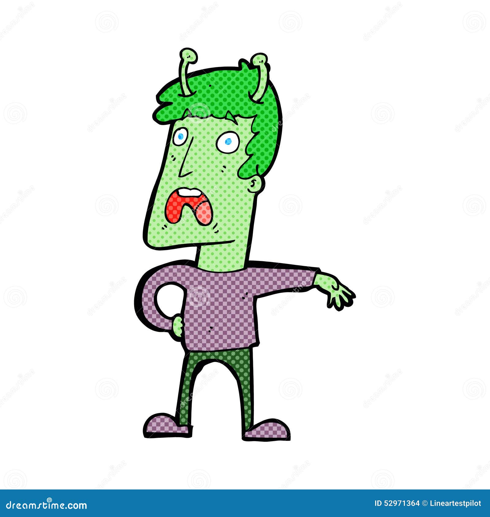 Cartoon unhappy alien stock illustration. Illustration of unhappy ...
