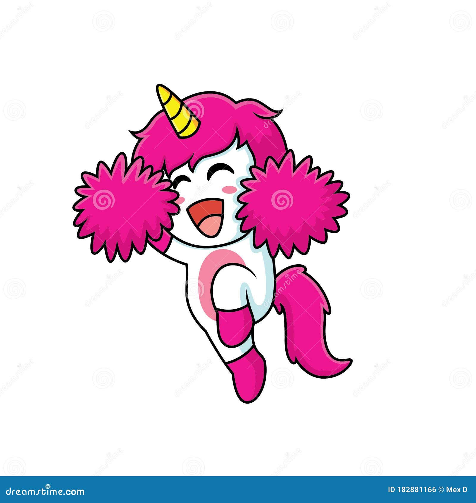 Cartoon Unicorns are Laughing Happily Stock Vector - Illustration of ...