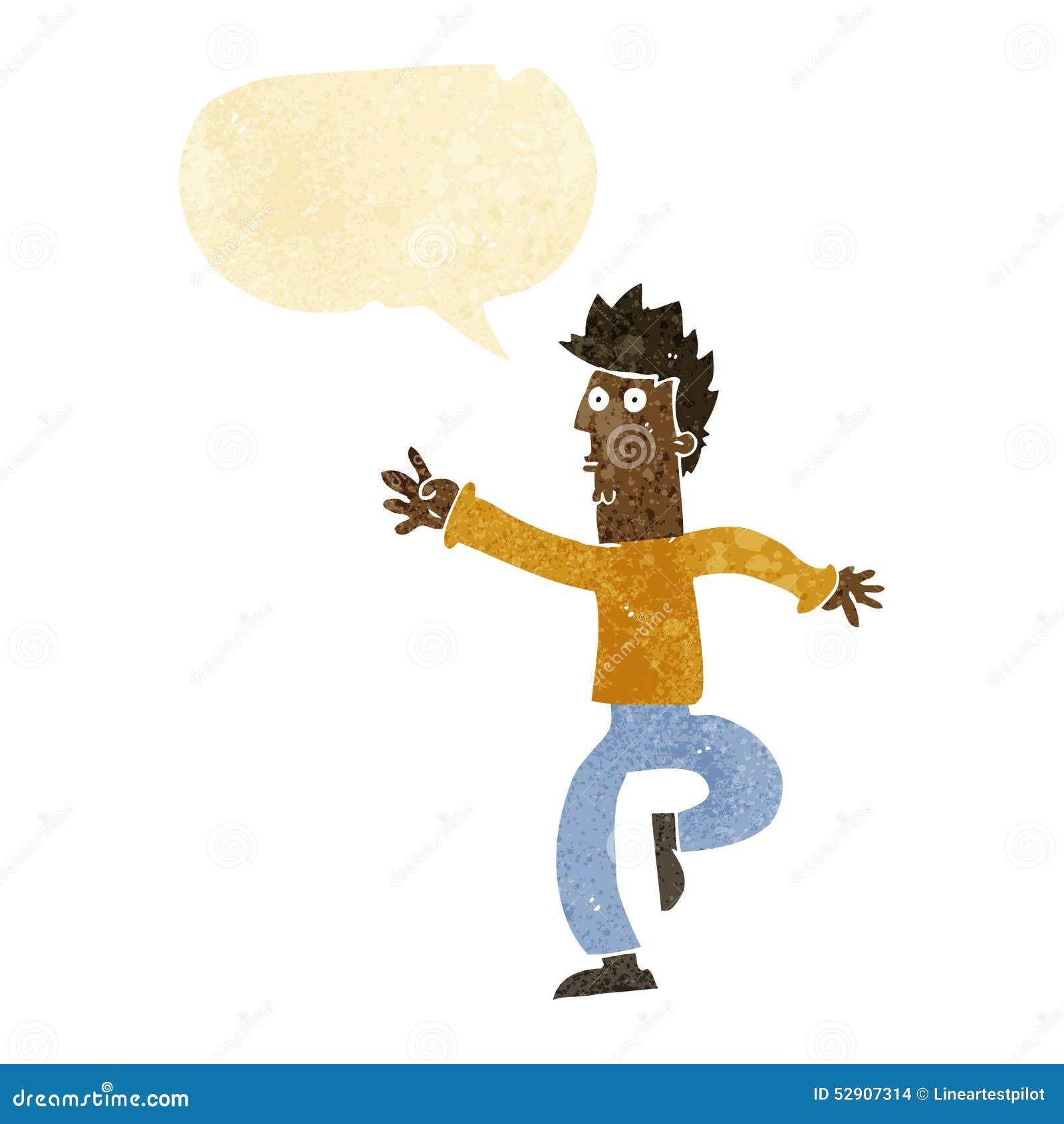 Cartoon Urgent Man with Speech Bubble Stock Illustration - Illustration ...