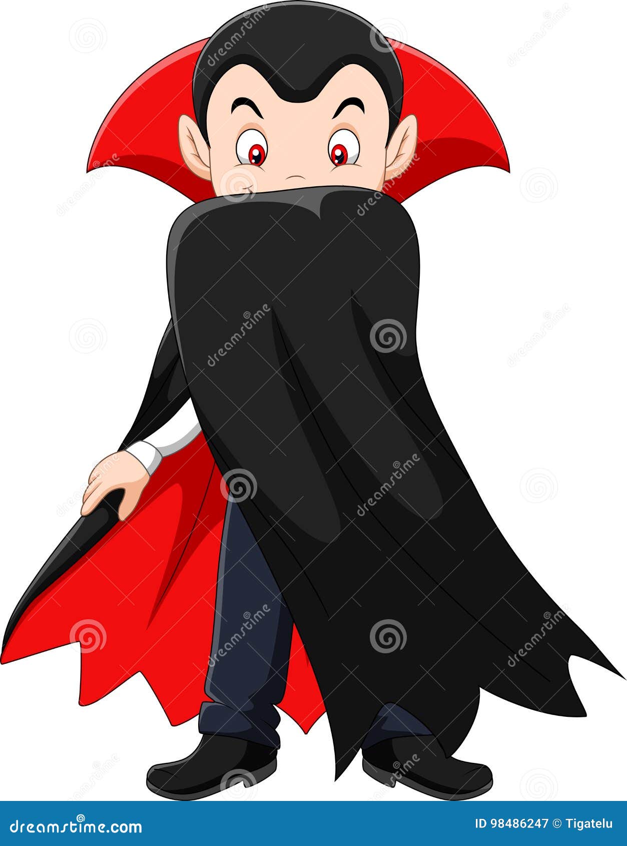 Cartoon Vampire. Vector Illustration With Simple Gradients ...