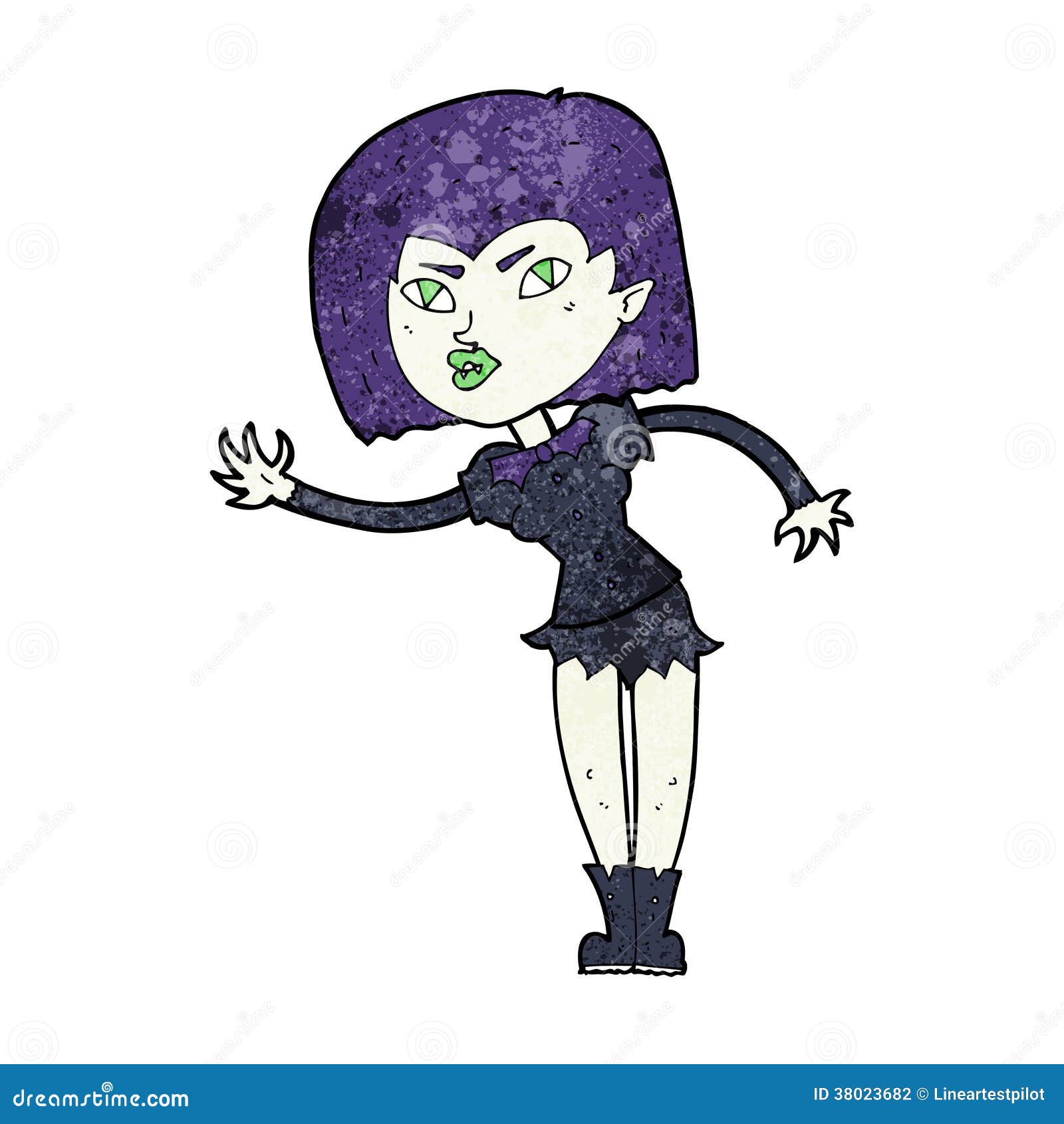 Cartoon vampire girl stock vector. Illustration of retro - 38023682
