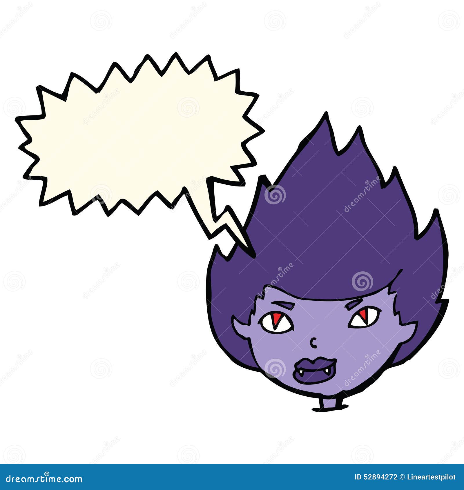 Cartoon Vampire Head with Speech Bubble Stock Illustration ...