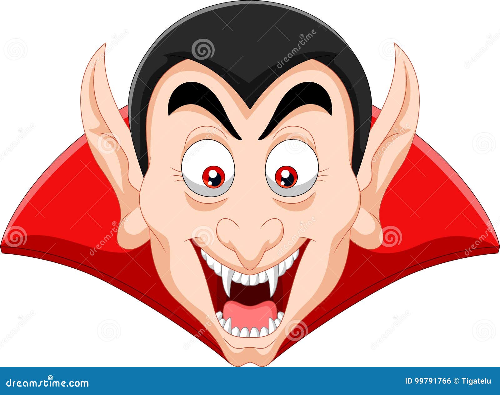 Cartoon Vampire Head on White Background Stock Vector - Illustration of ...