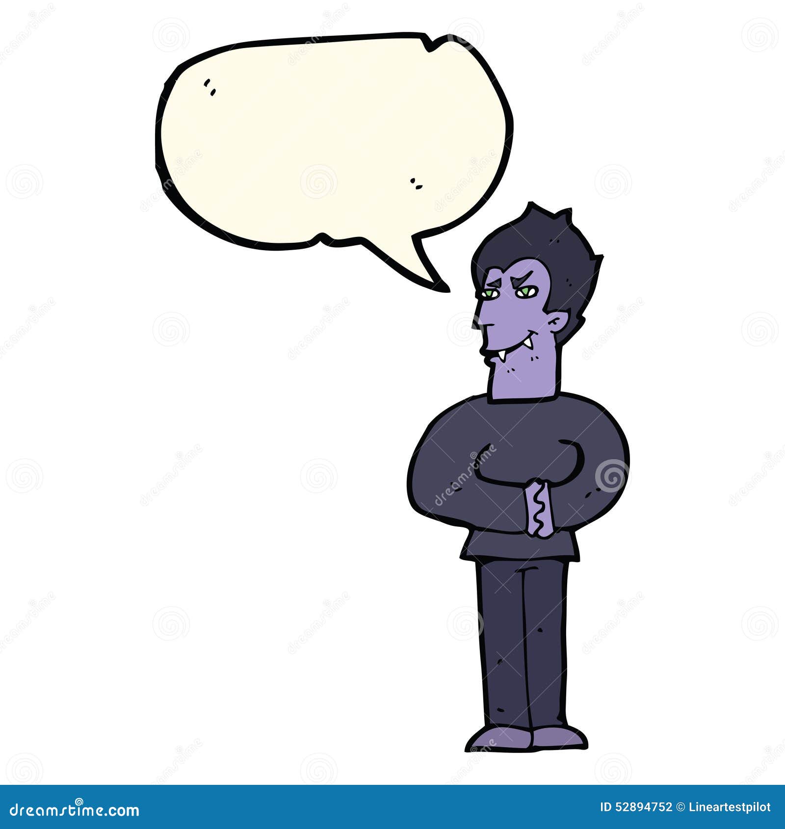 Cartoon Vampire with Speech Bubble Stock Illustration - Illustration of ...