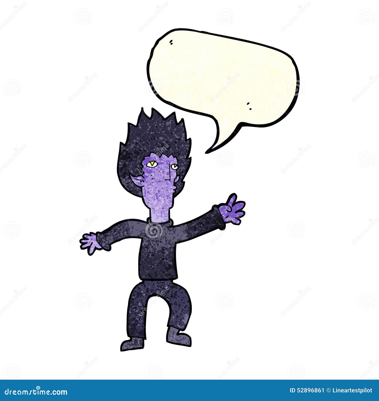 Cartoon Vampire with Speech Bubble Stock Illustration - Illustration of ...