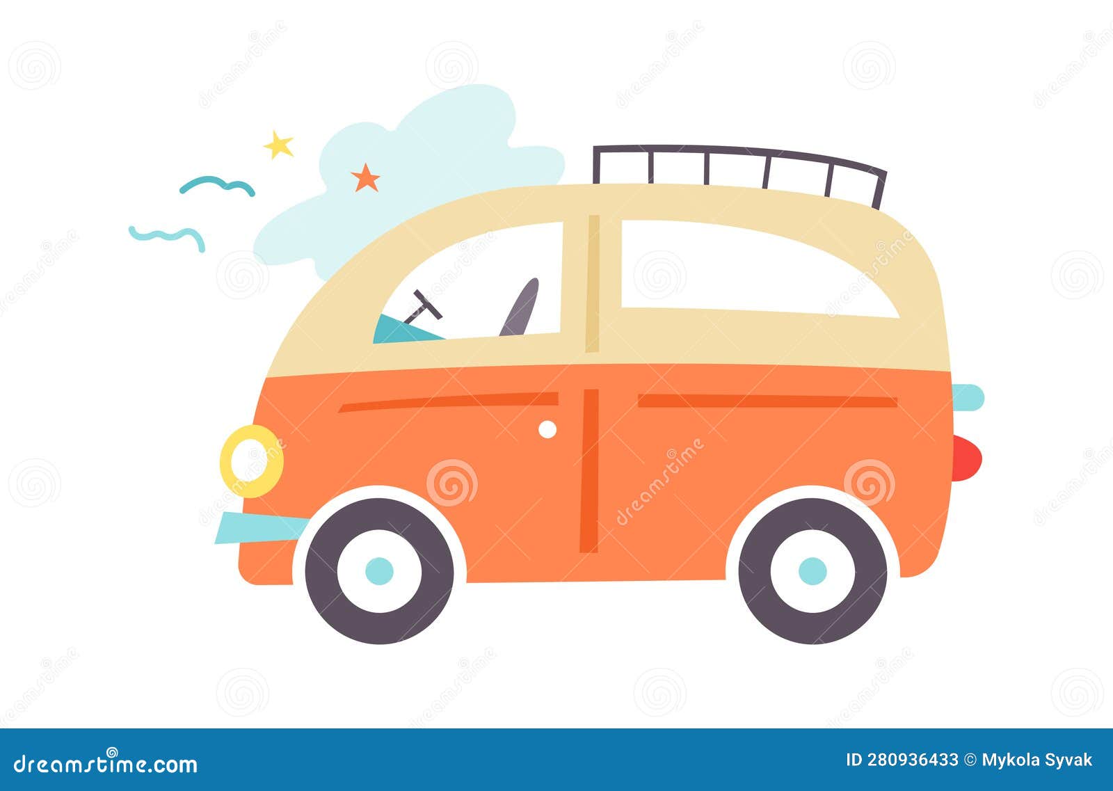 Cartoon Van Vehicle stock vector. Illustration of isolated - 280936433