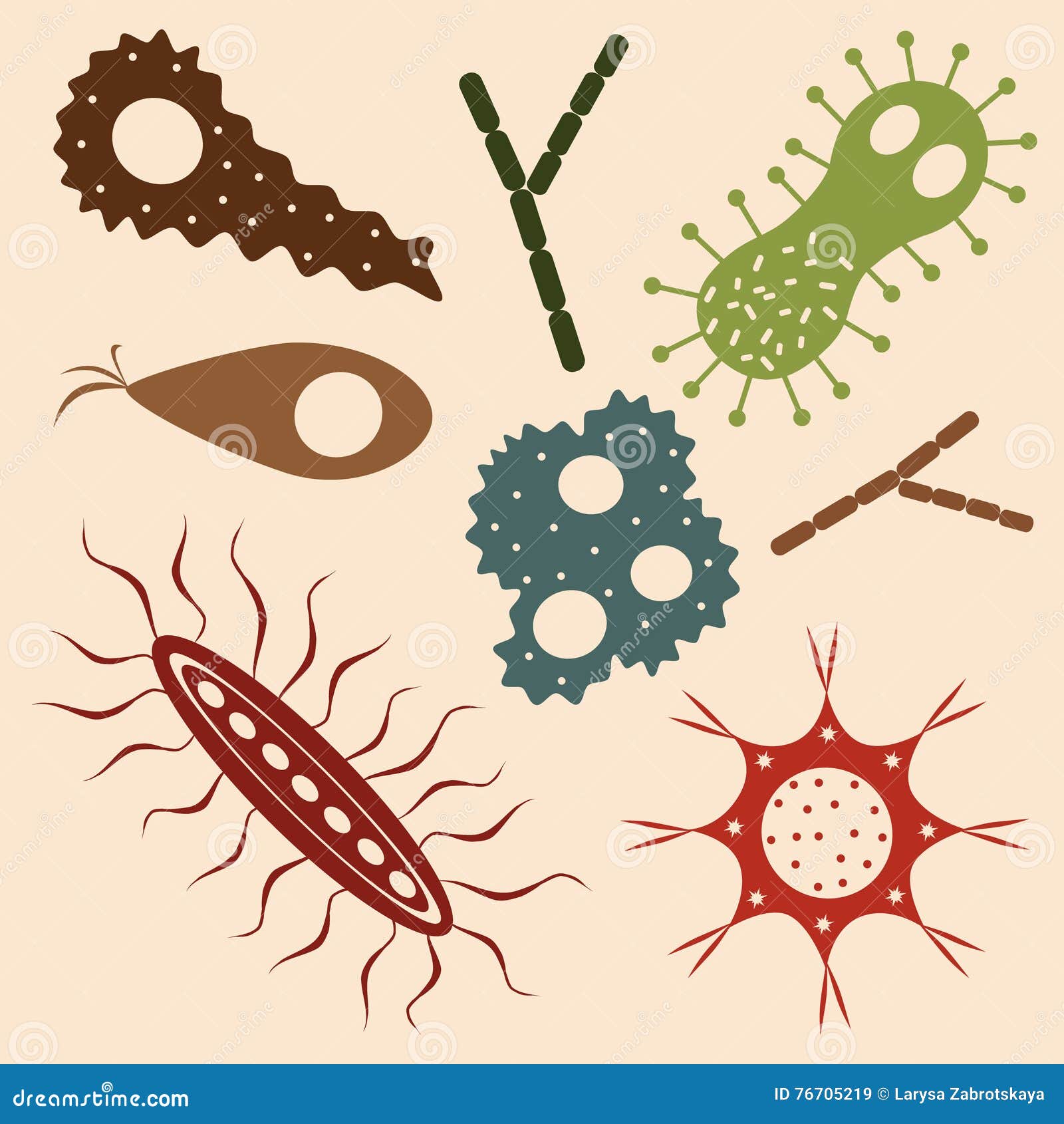 Cartoon various microbes stock vector. Illustration of ebola - 76705219