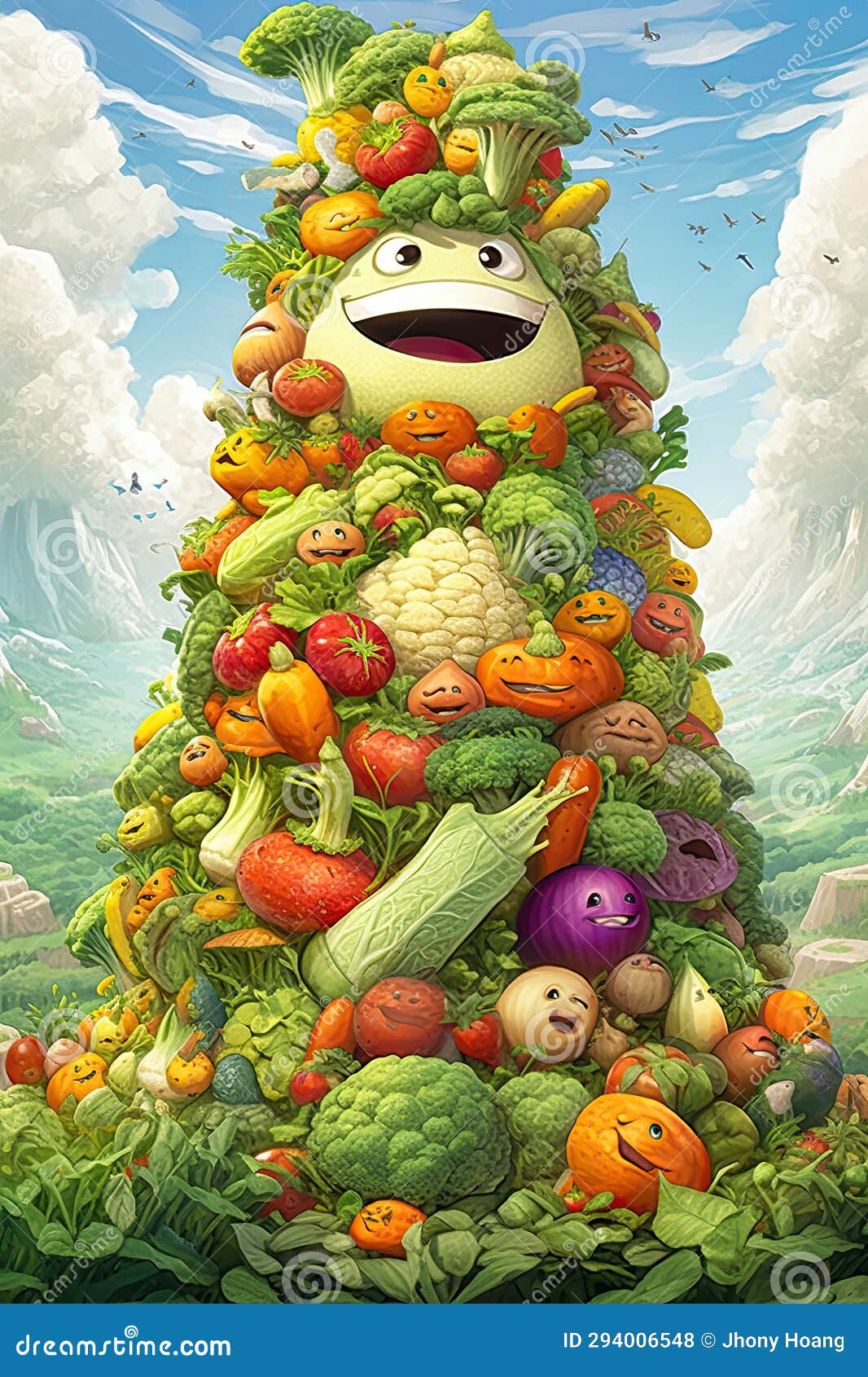 Cartoon of Various Types of Vegetables Stock Illustration ...