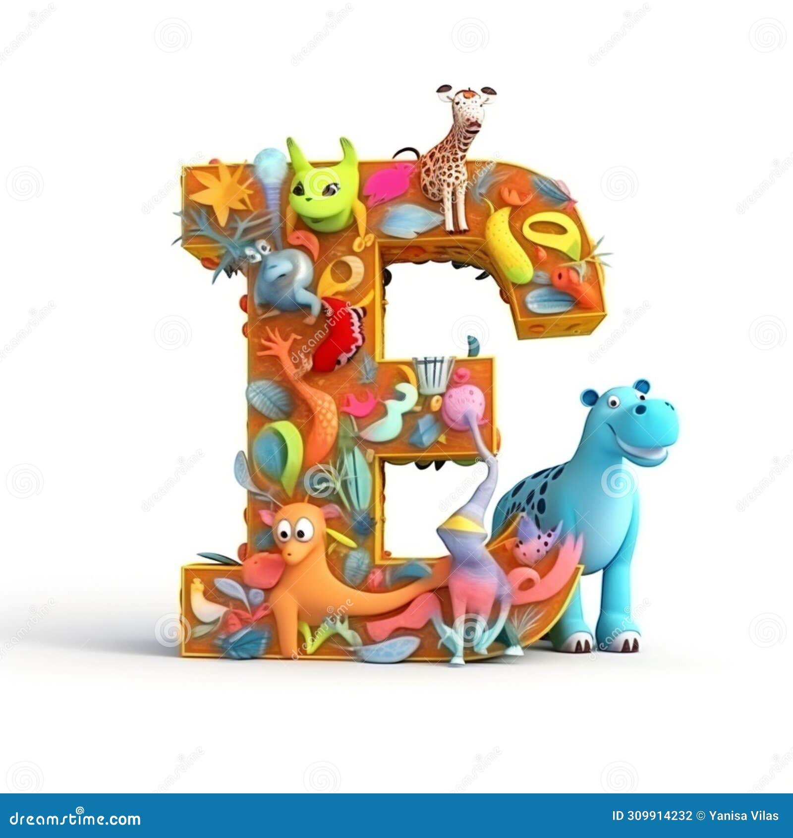 Cartoon animal alphabet e stock illustration. Illustration of baby ...