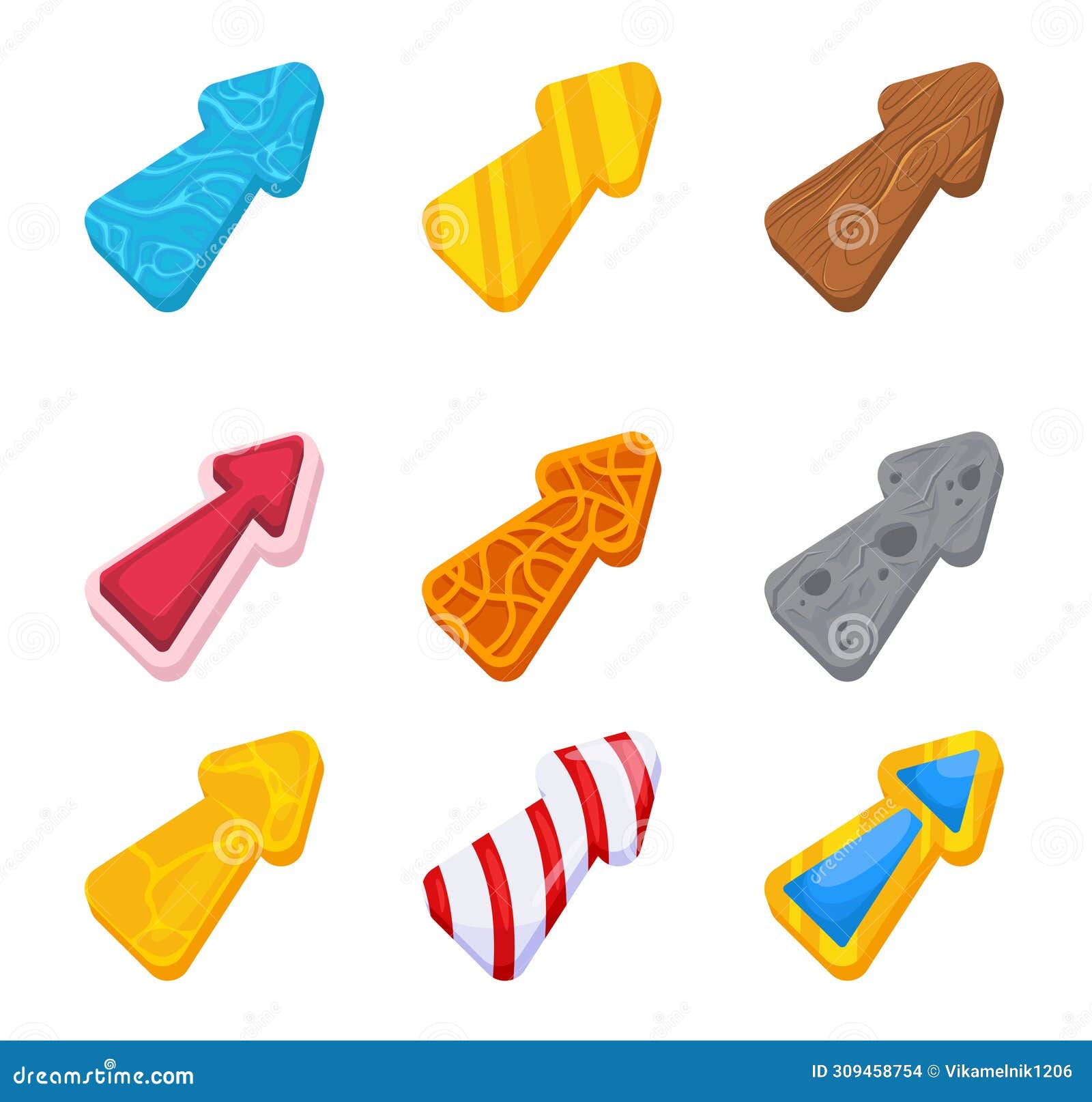 Cartoon vector arrows stock vector. Illustration of symbol - 309458754