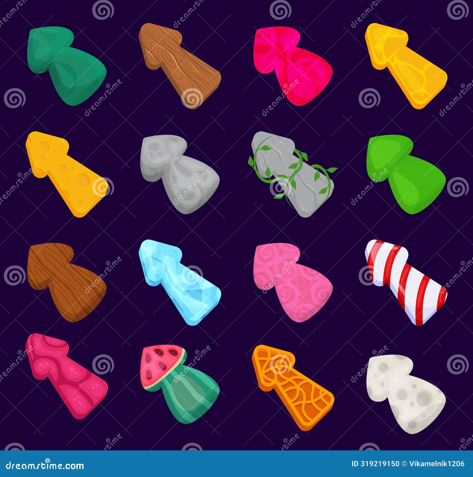 Cartoon Vector Arrows Stock Illustration Illustration Of White 319219150