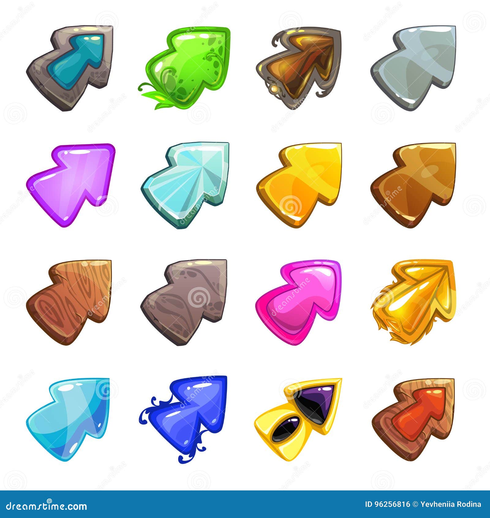 Cartoon vector arrows set. stock vector. Illustration of select - 96256816