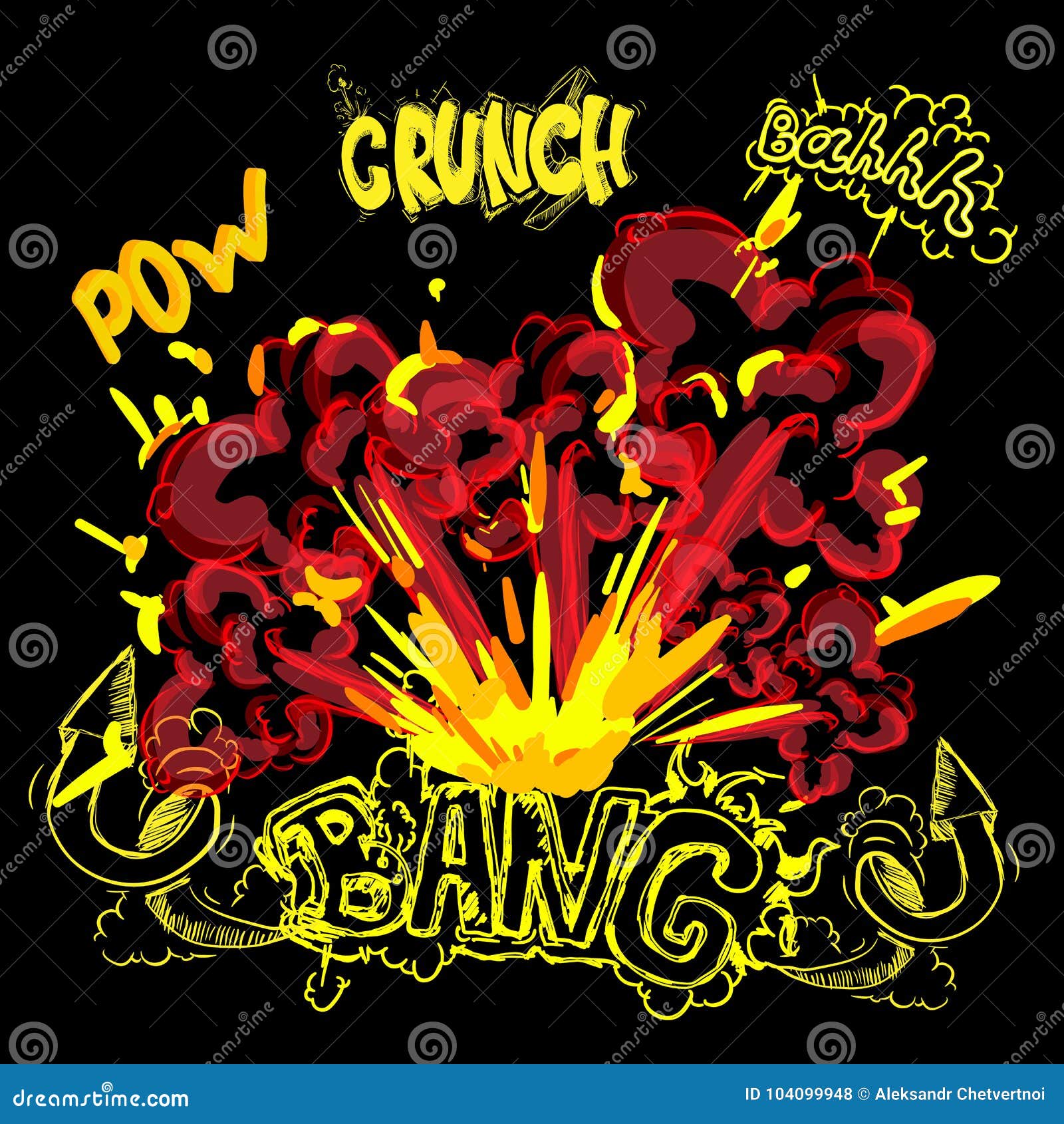 Comic Book Explosion Elements for Your Design Stock Vector ...