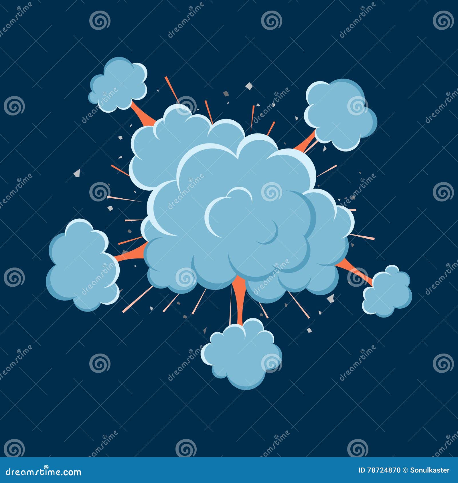 Pow Explosion With Smoke Cloud Cartoon Vector | CartoonDealer.com ...