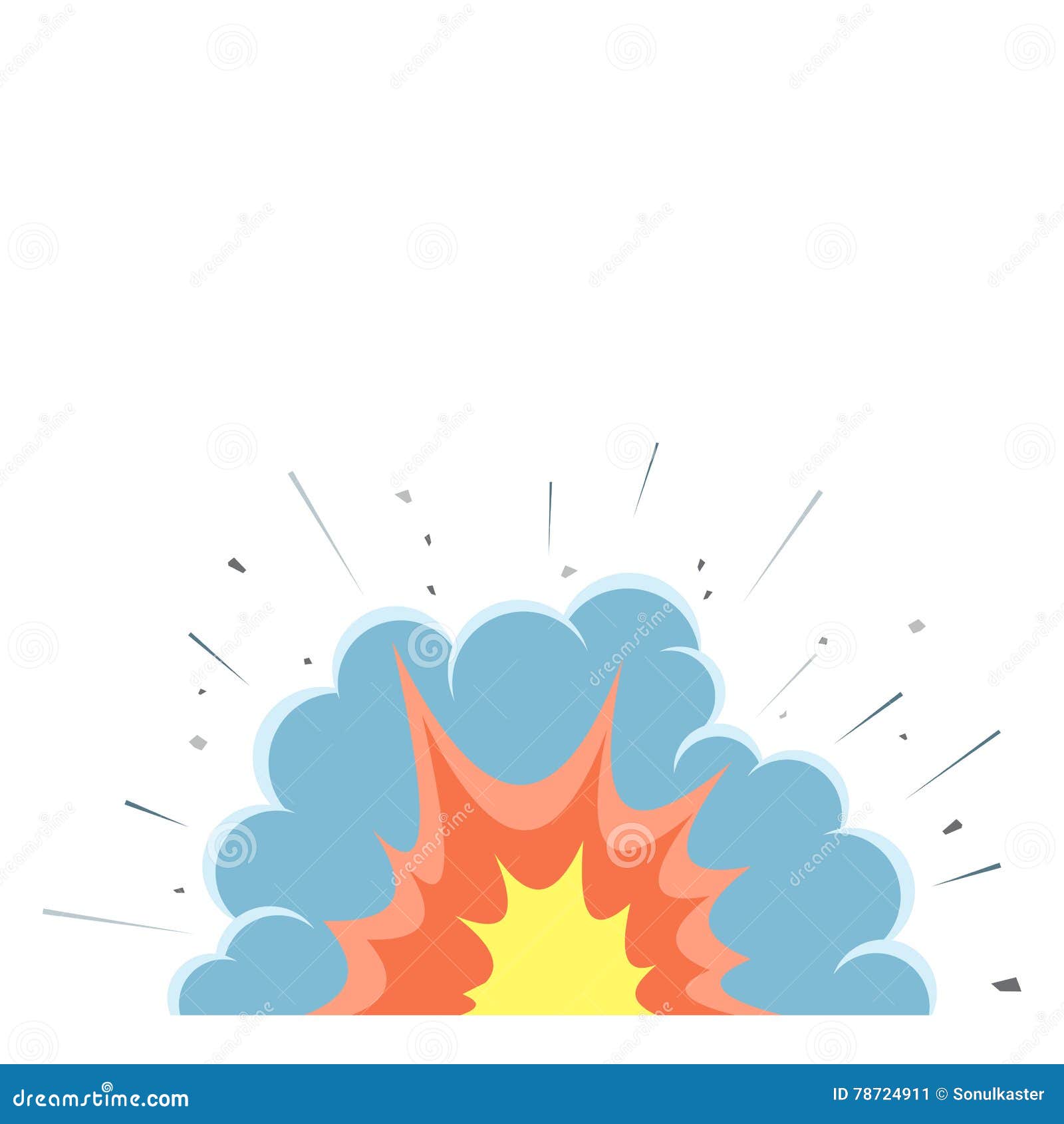Cartoon Vector Bomb Explosion with Smoke. Stock Vector - Illustration ...