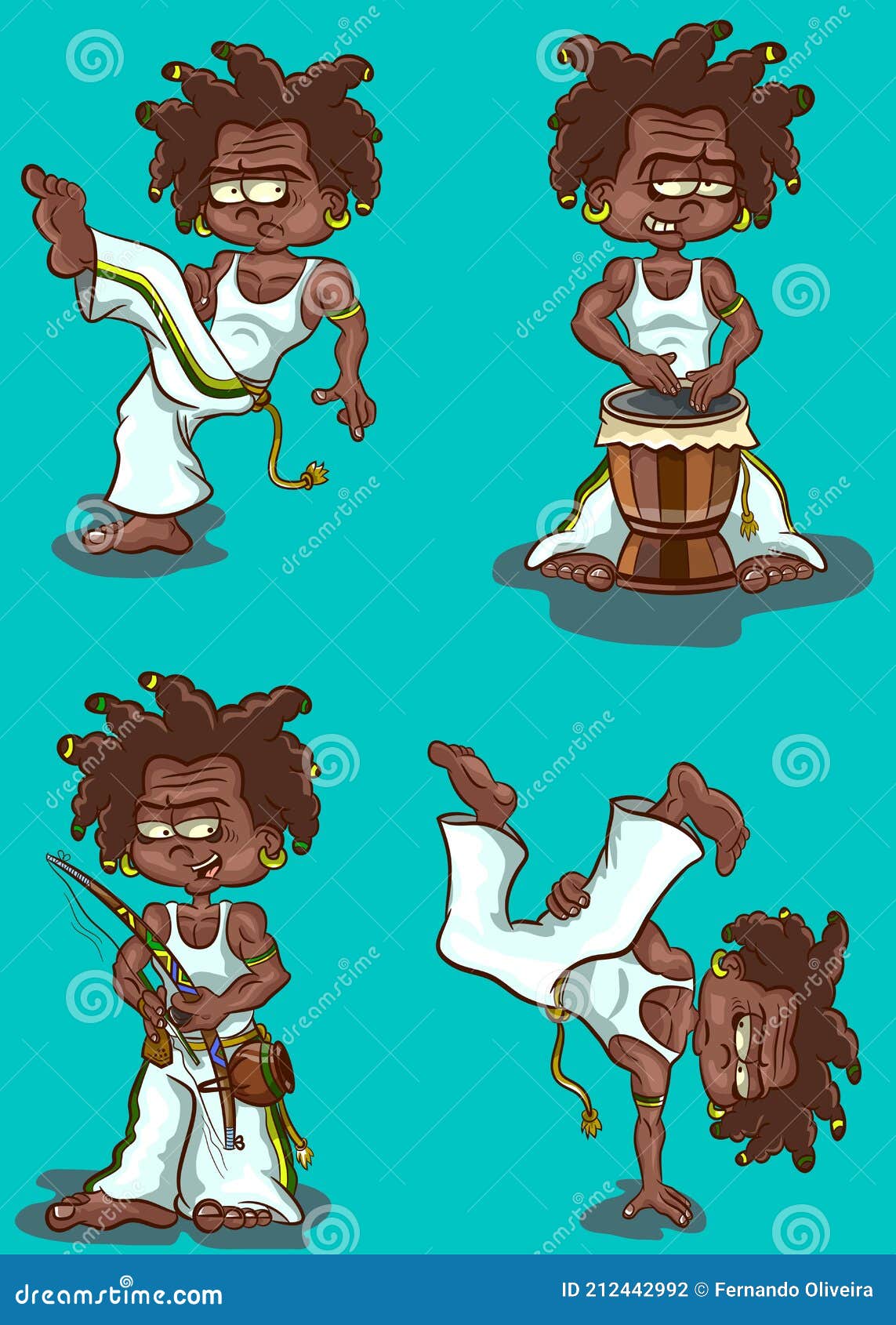 Cartoon Vector Capoeira Brazil Ilustration Stock Vector - Illustration ...