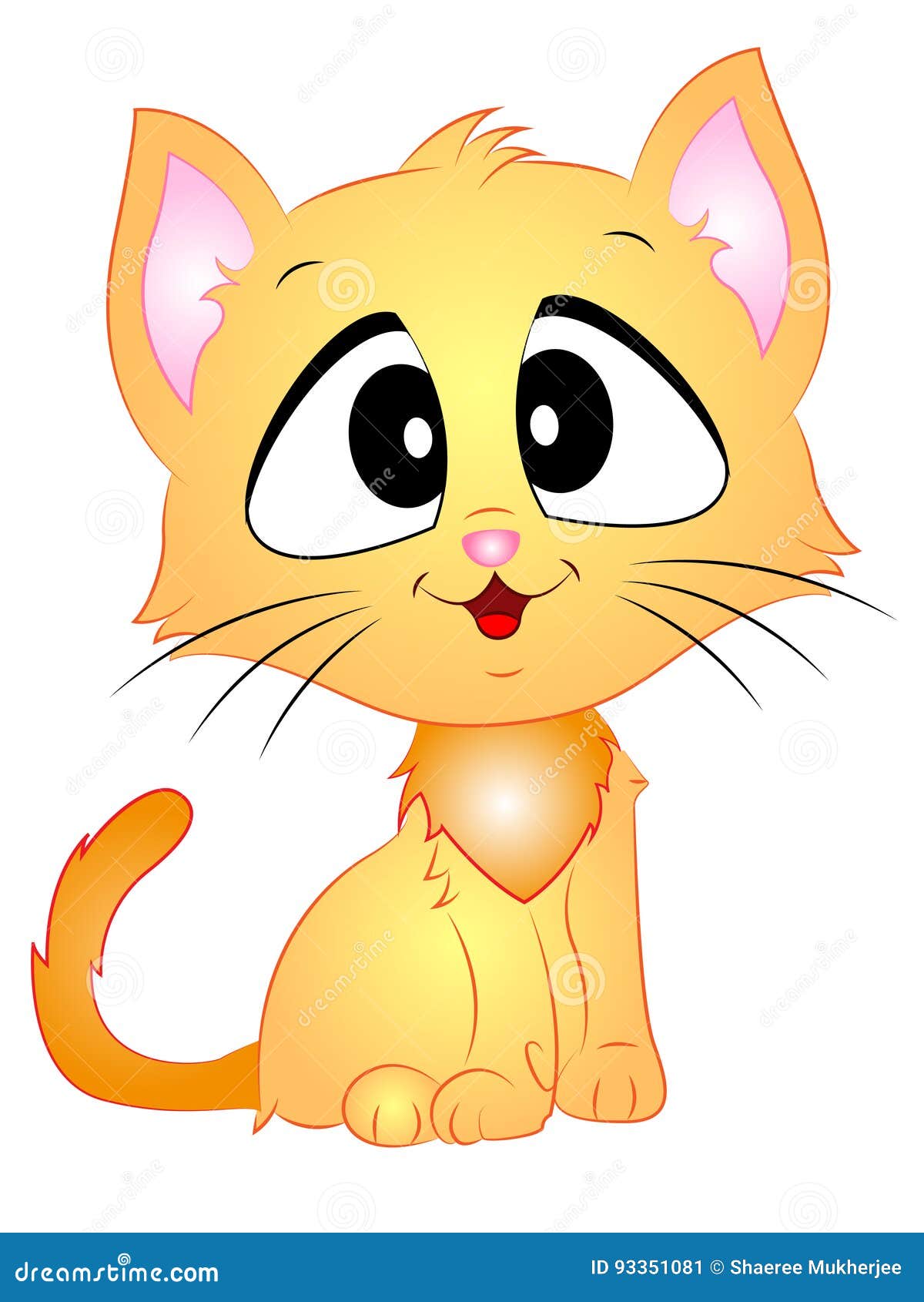 Cartoon Vector Cat Sitting stock vector. Illustration of vector - 93351081