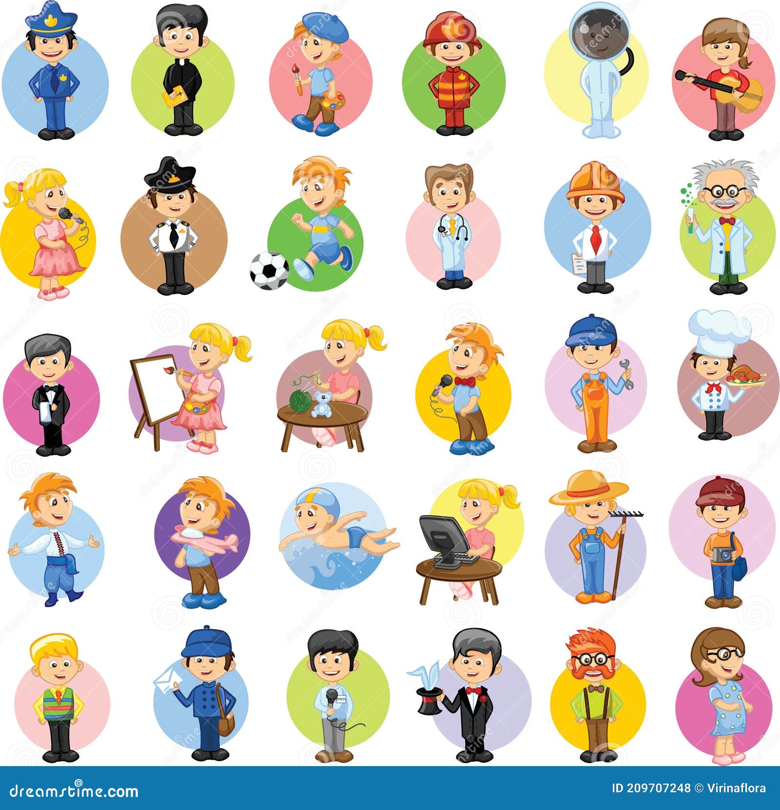 Cartoon Vector Characters of Different Professions Stock Illustration ...