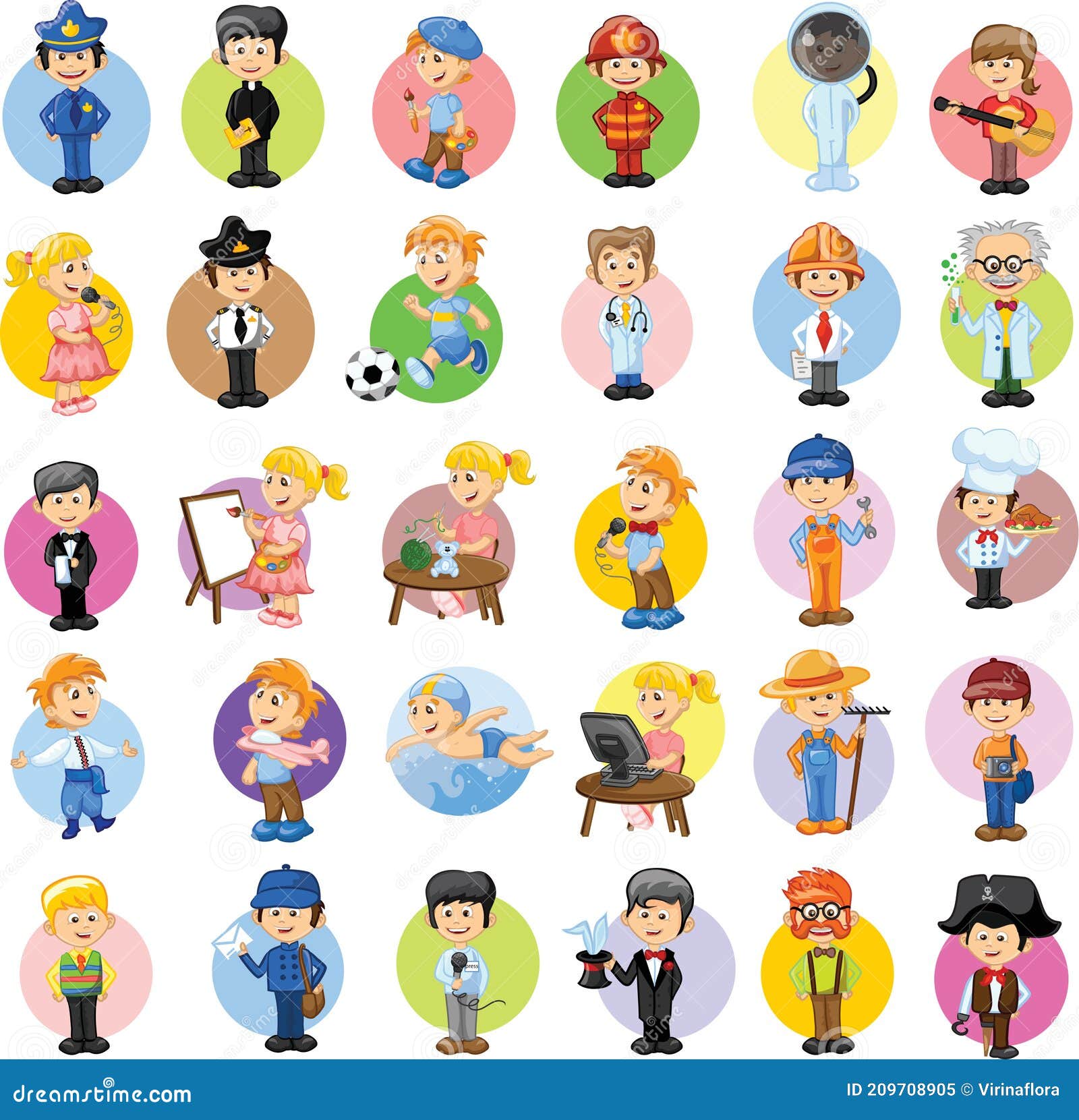 Cartoon Vector Characters of Different Professions Stock Illustration ...