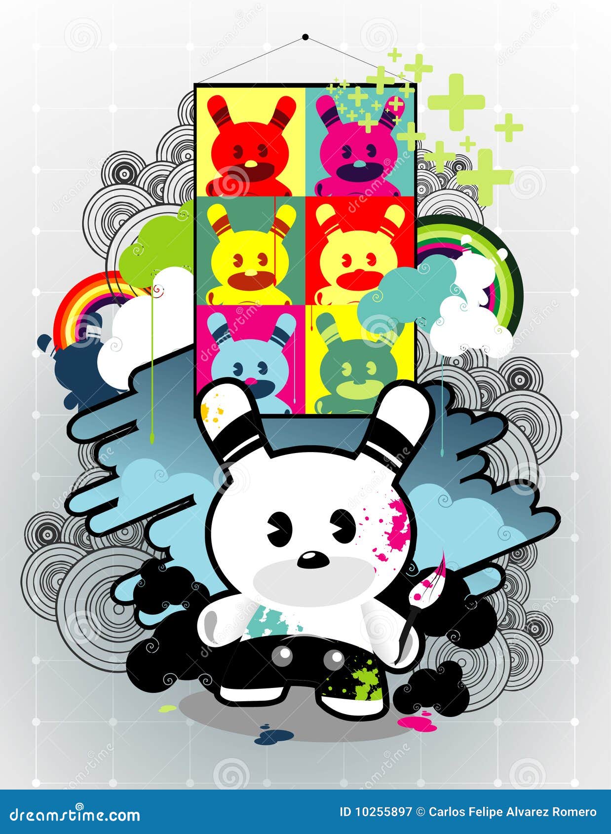 Cartoon vector composition stock vector. Illustration of texture - 10255897