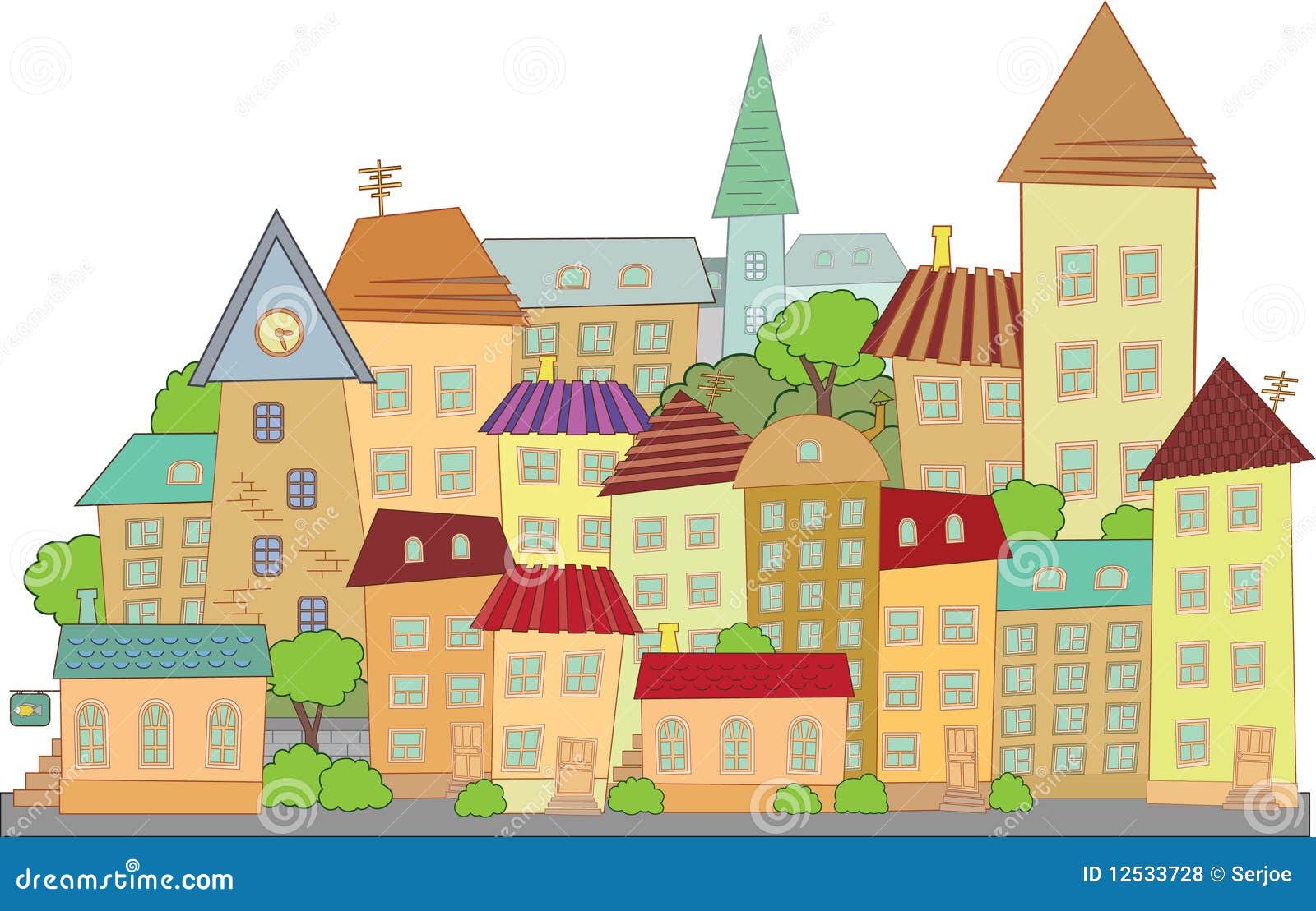 Cartoon Vector Construction City Stock Vector - Illustration of ...