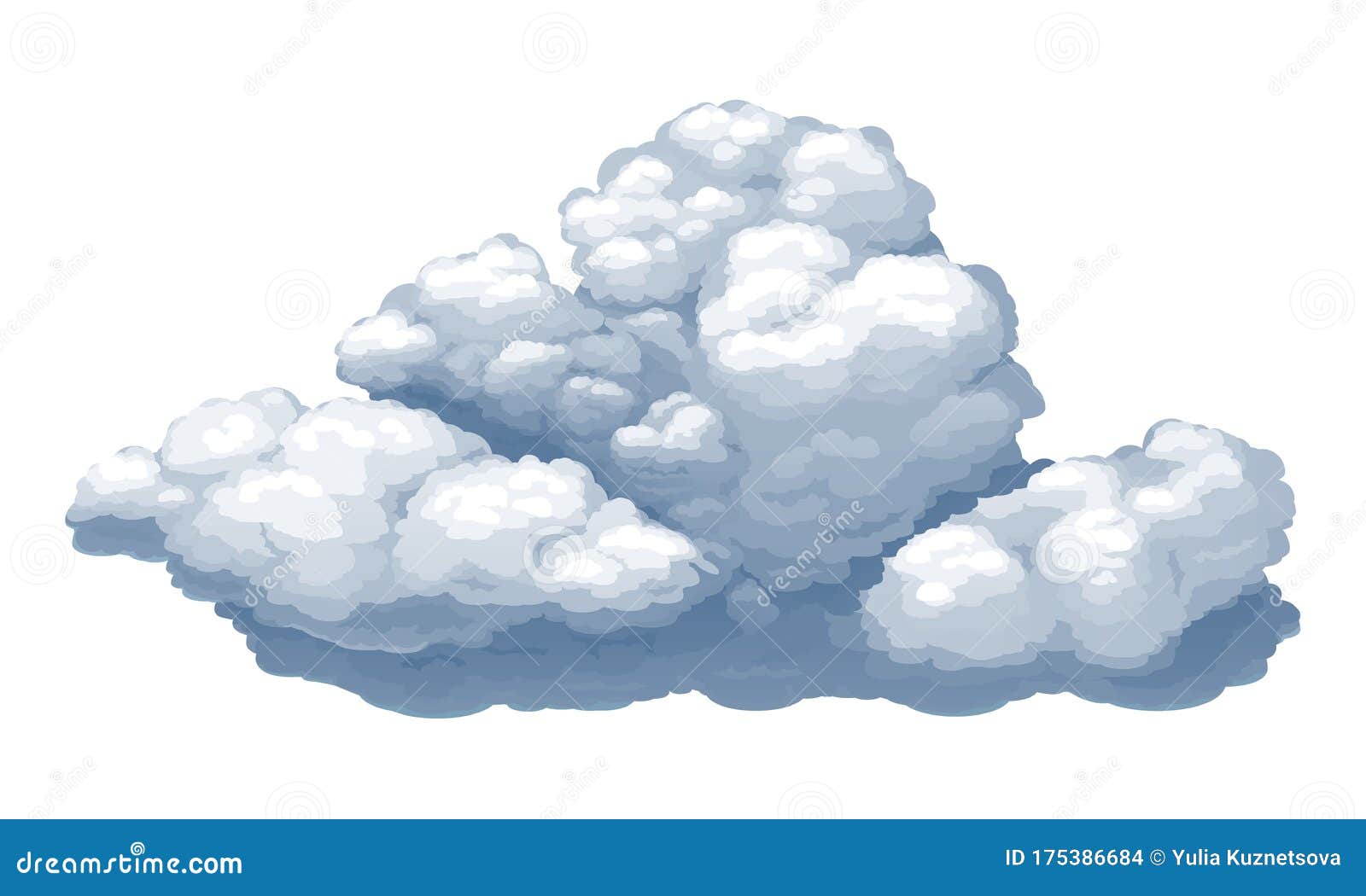 Cartoon Vector Cumulus Cloud Isolated Stock Vector - Illustration of ...