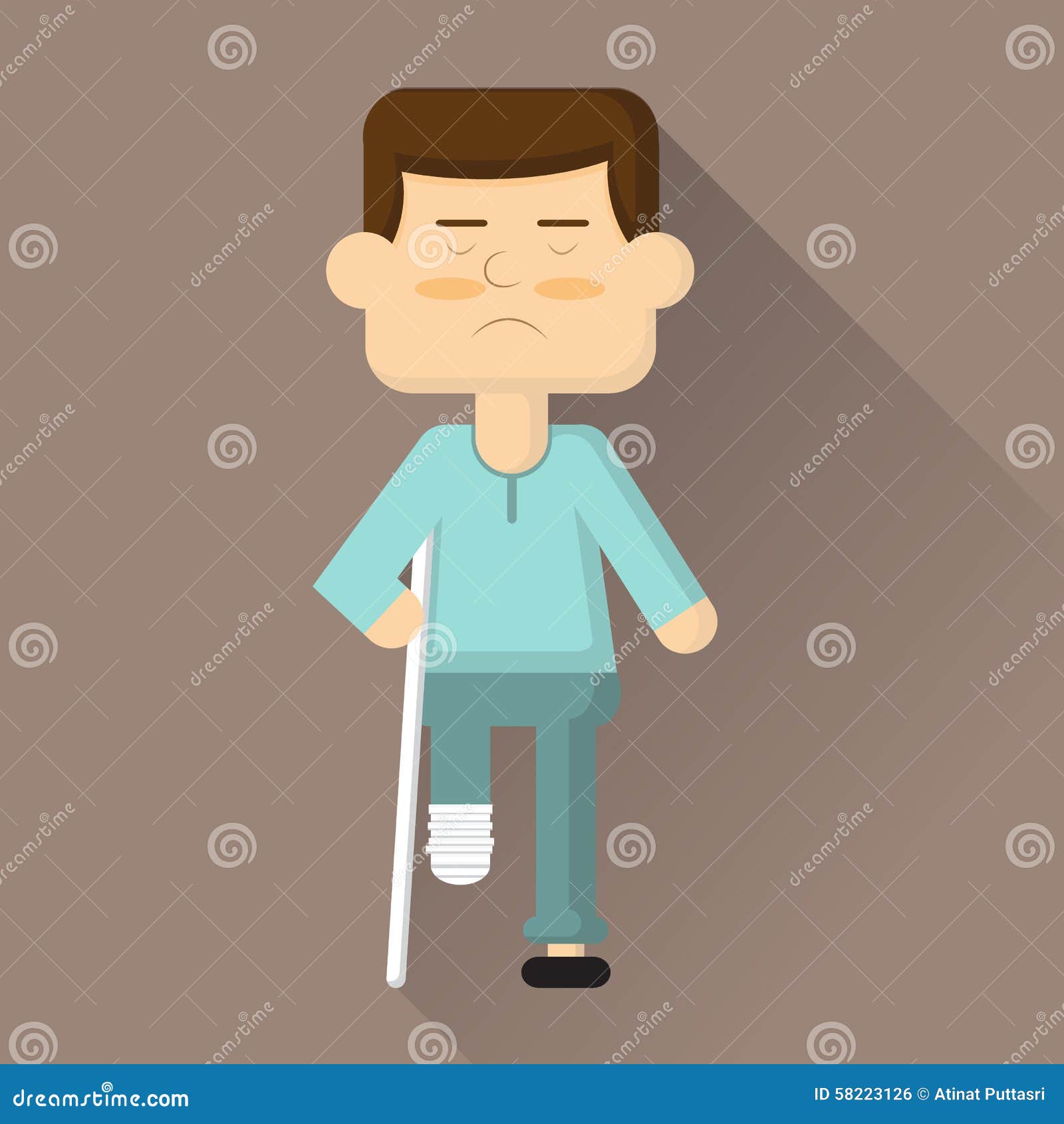 Cartoon Vector Design : Leg Injury Stock Vector - Illustration of ...