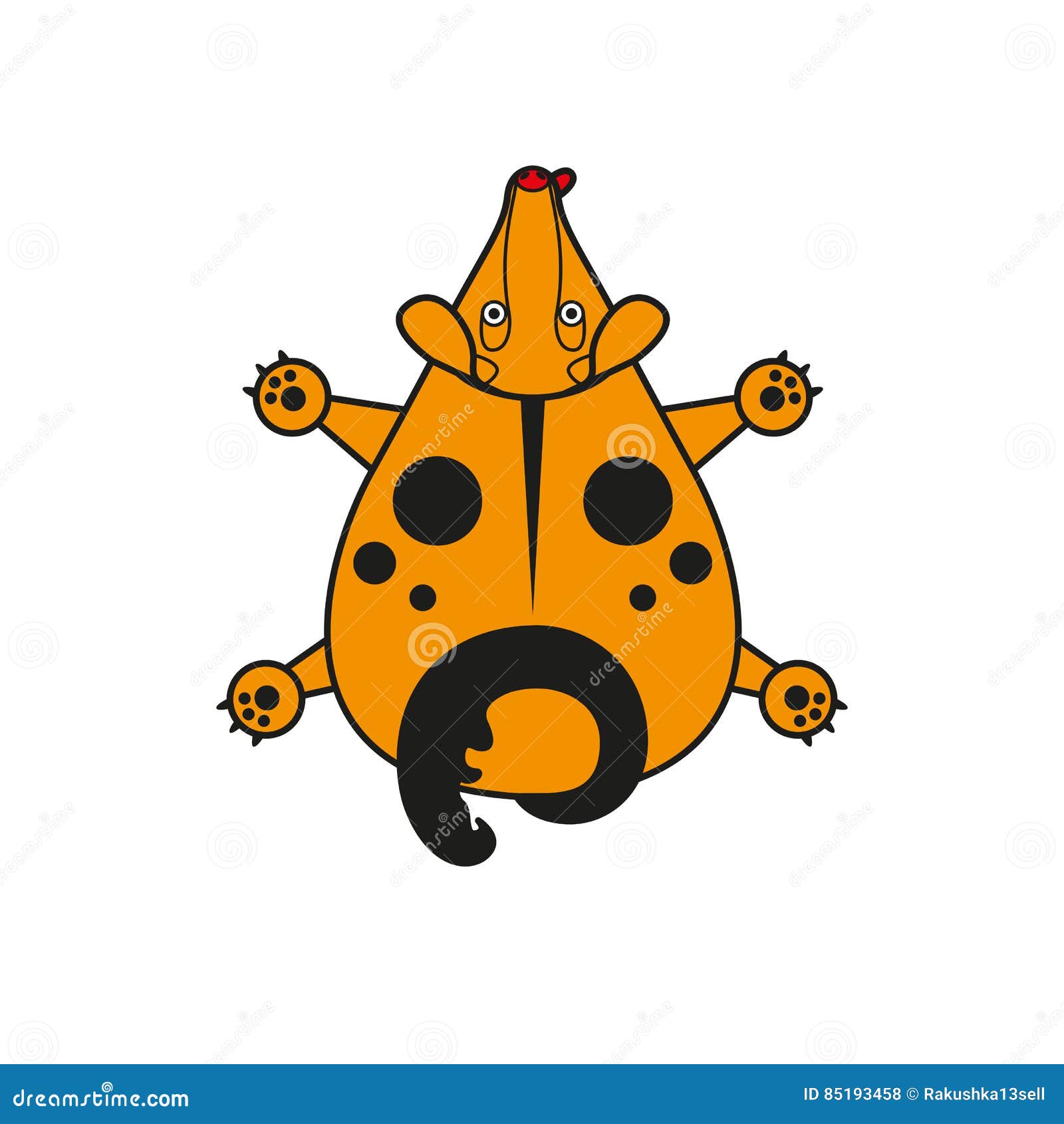 Cartoon Vector Dog. Puppy Top View. Stock Vector - Illustration of ...