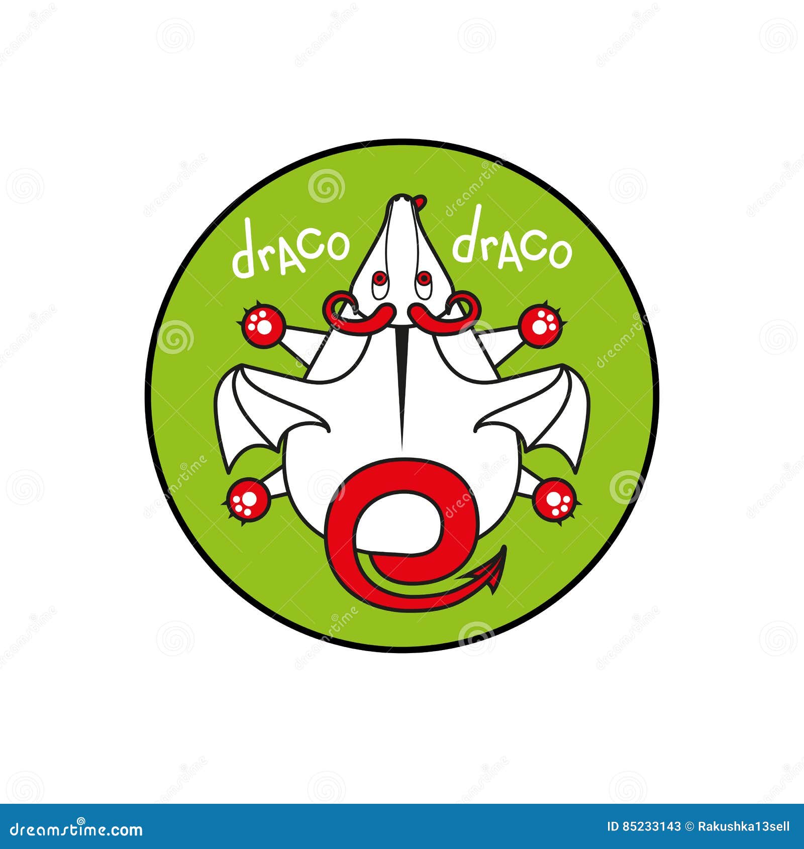 Draco The Dragon Constellation On A Starry Space Background With The ...