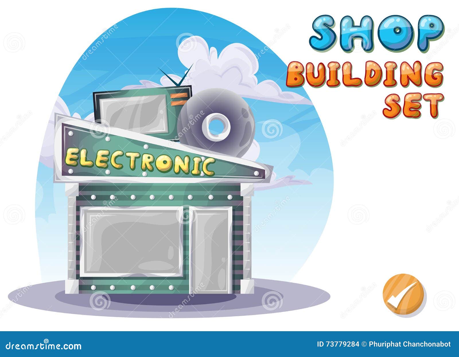 Cartoon Vector Electronic Shop for Game and Animation Stock Vector ...