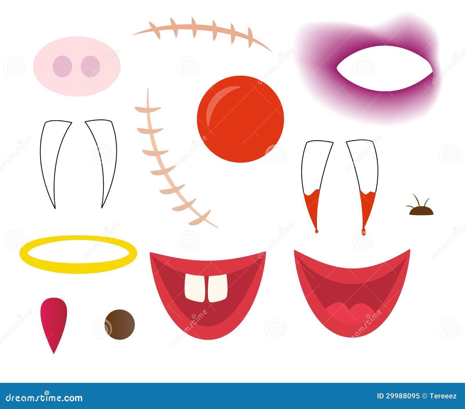 Cartoon Face Elements | CartoonDealer.com #29988095