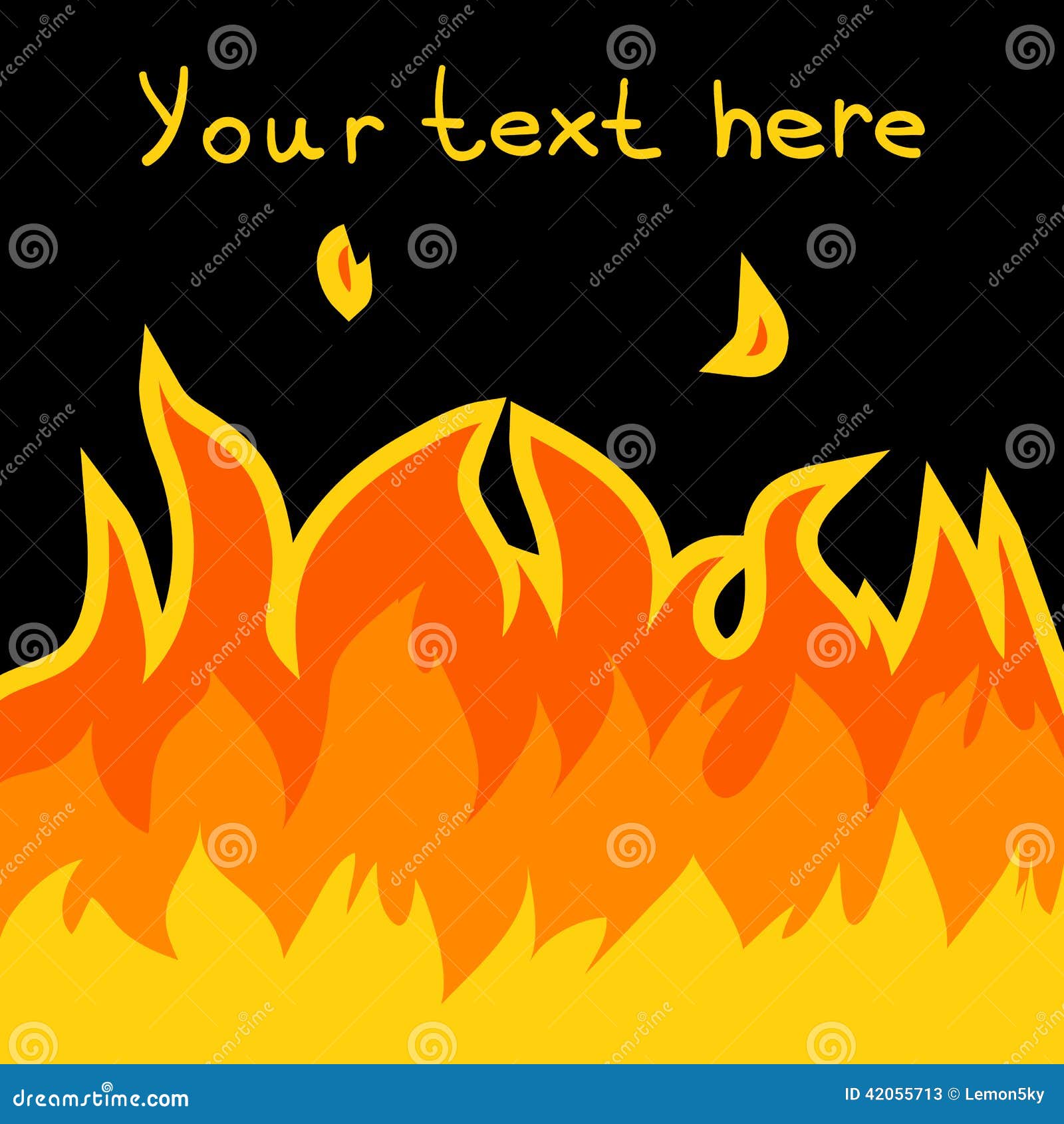 Cartoon vector fire card. stock vector. Illustration of passion - 42055713