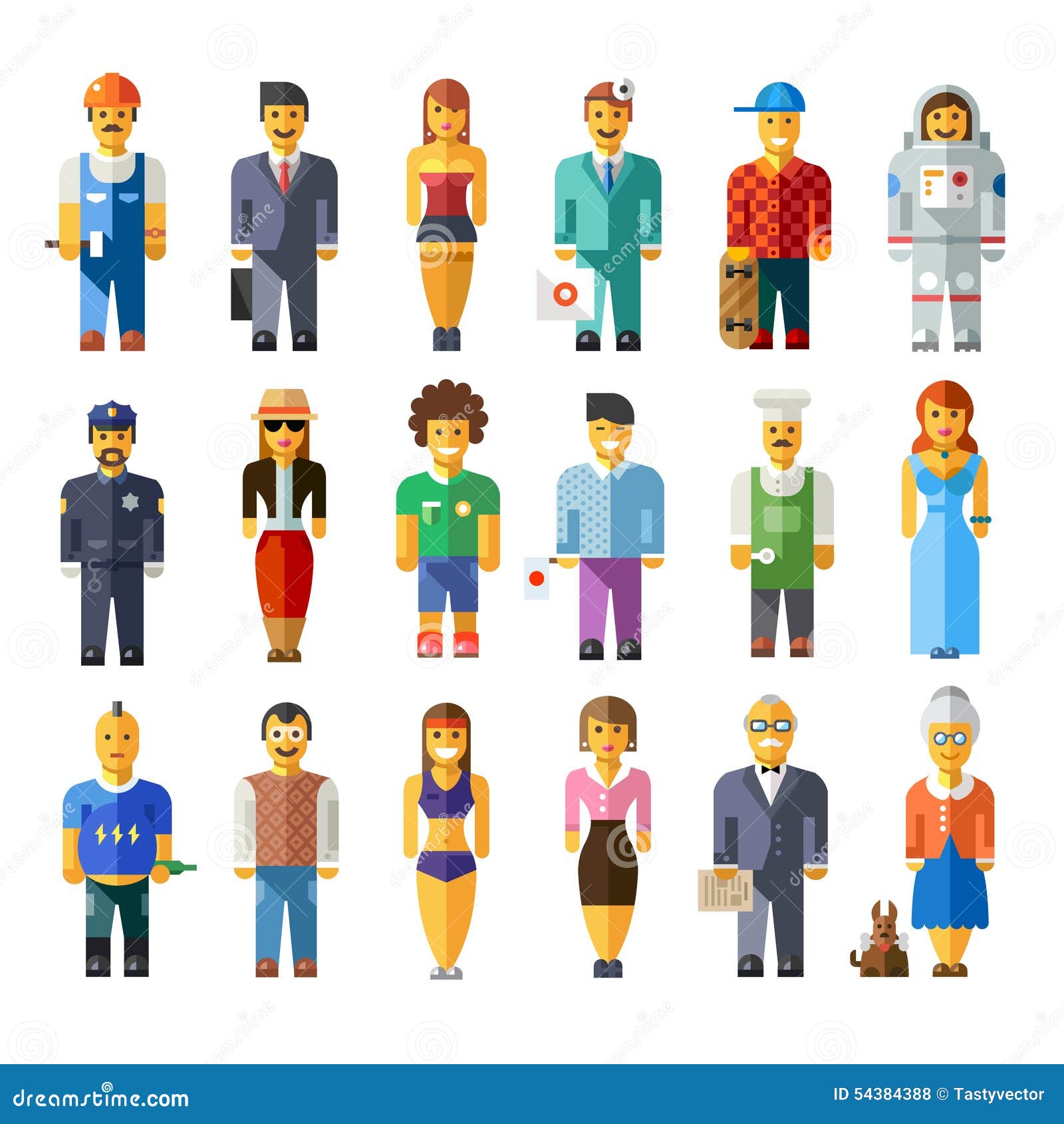 Set Of People With Different Mindset Types, Models Vector Illustration ...