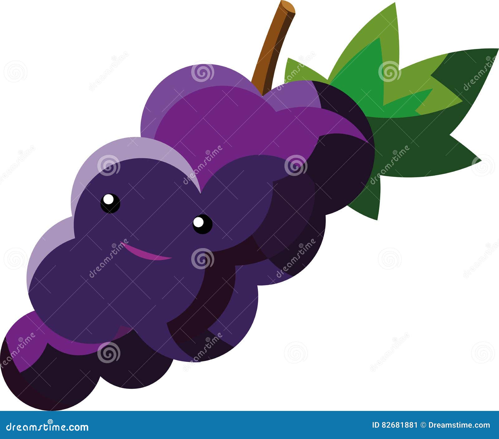 Cartoon vector grapes stock vector. Illustration of happy - 82681881