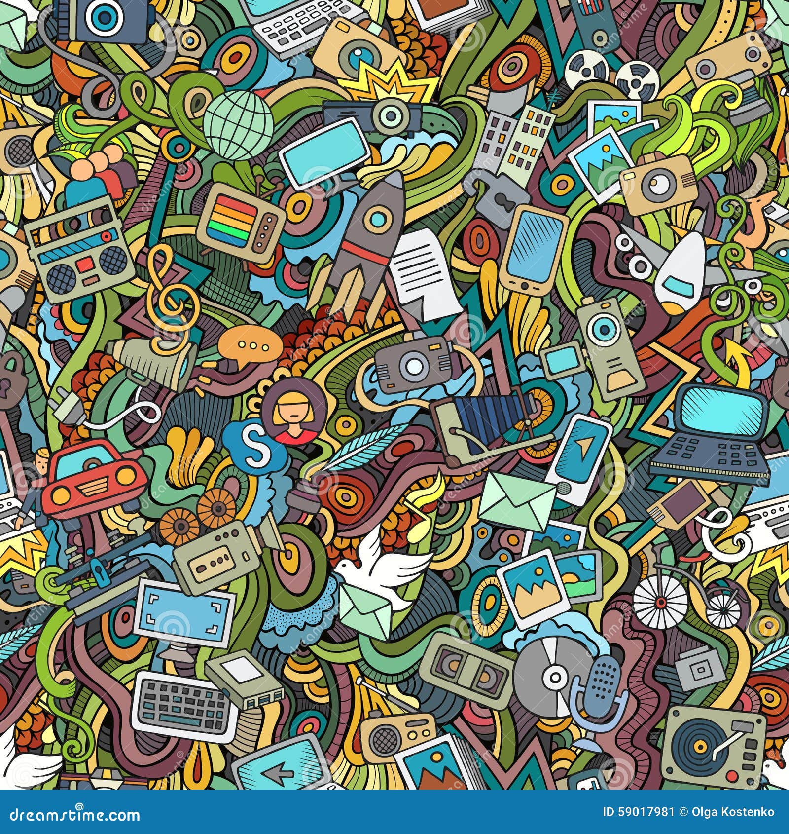 Cartoon Vector Hand Drawn Doodles Symbols Stock Vector - Illustration ...