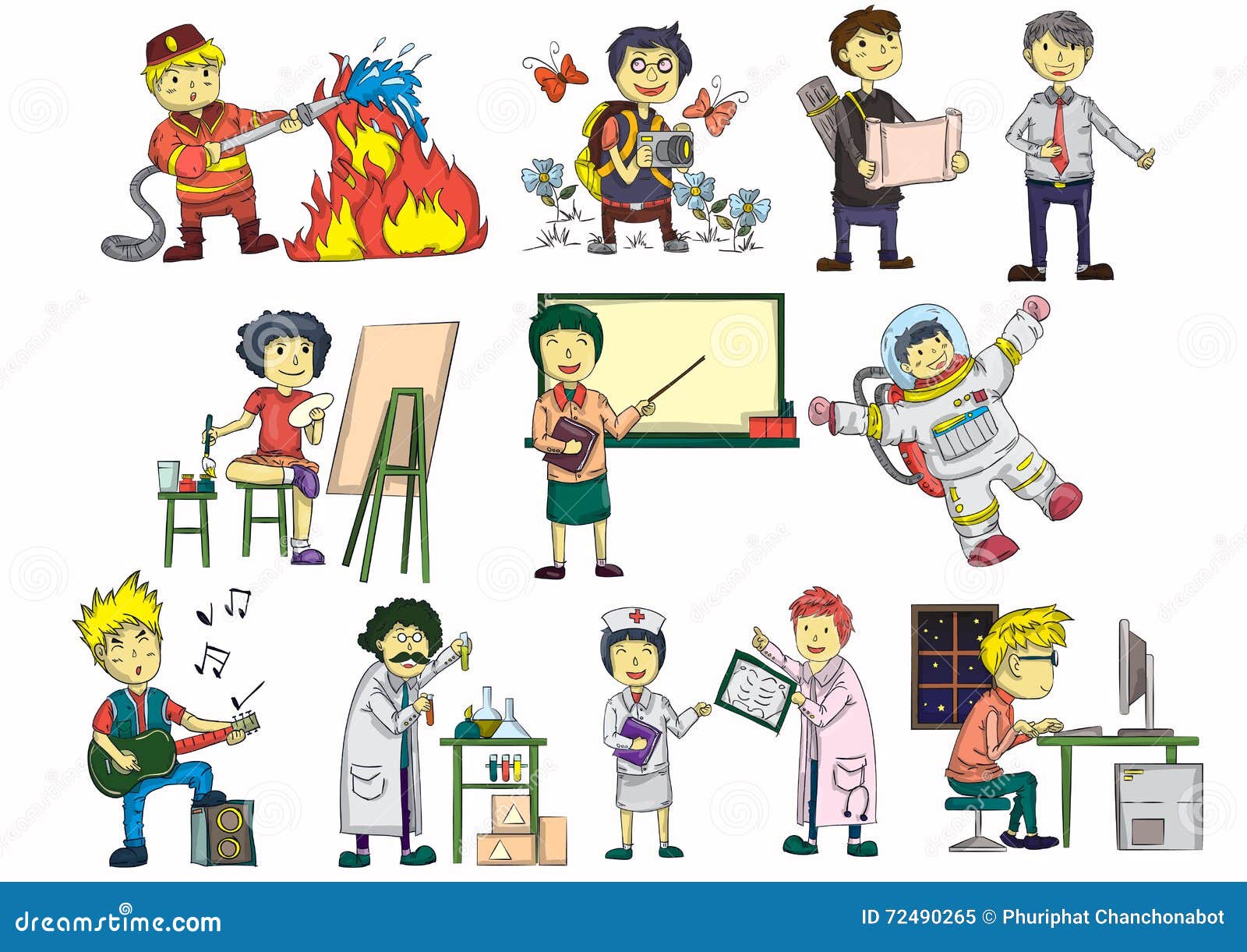 Cartoon Vector Human Career Set Stock Vector - Illustration of farmer ...