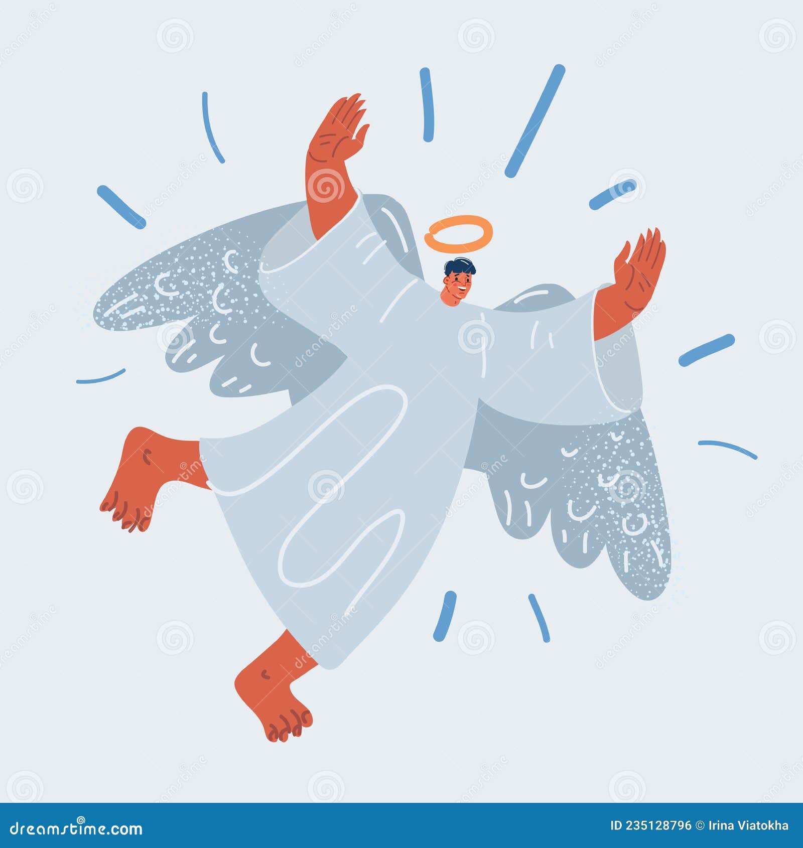 Vector Illustration of Angel Fly Stock Vector - Illustration of robe ...
