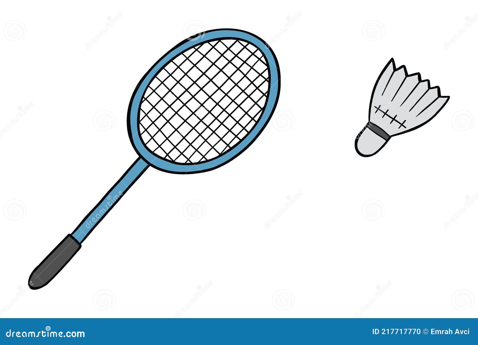 Cartoon Vector Illustration of Badminton, Racket and Ball, Shuttlecock ...