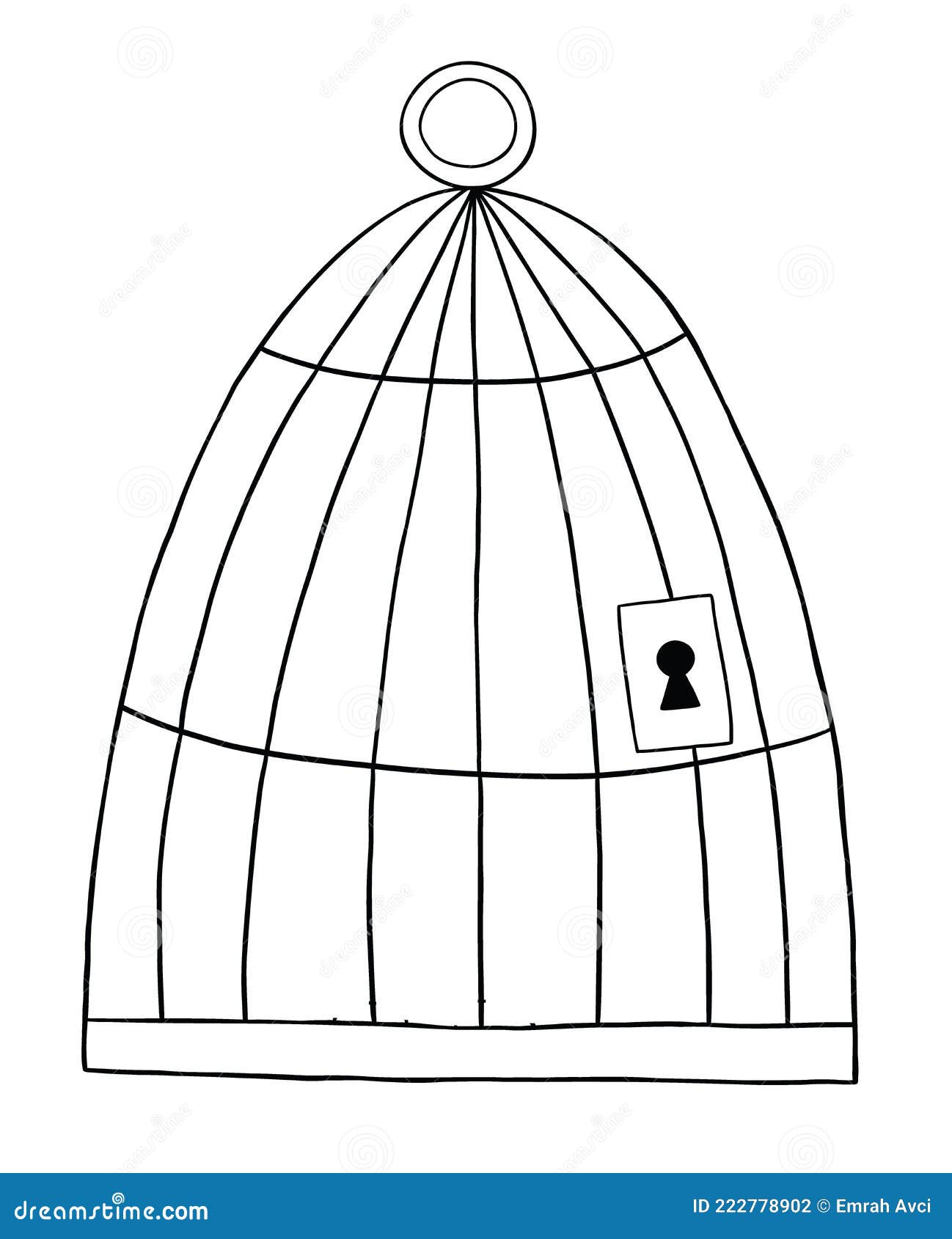 Cartoon Vector Illustration of Bird Cage Stock Vector - Illustration of ...