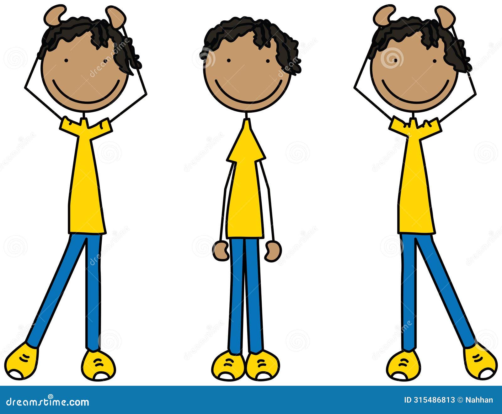 Happy kid exercises stock illustration. Illustration of training ...