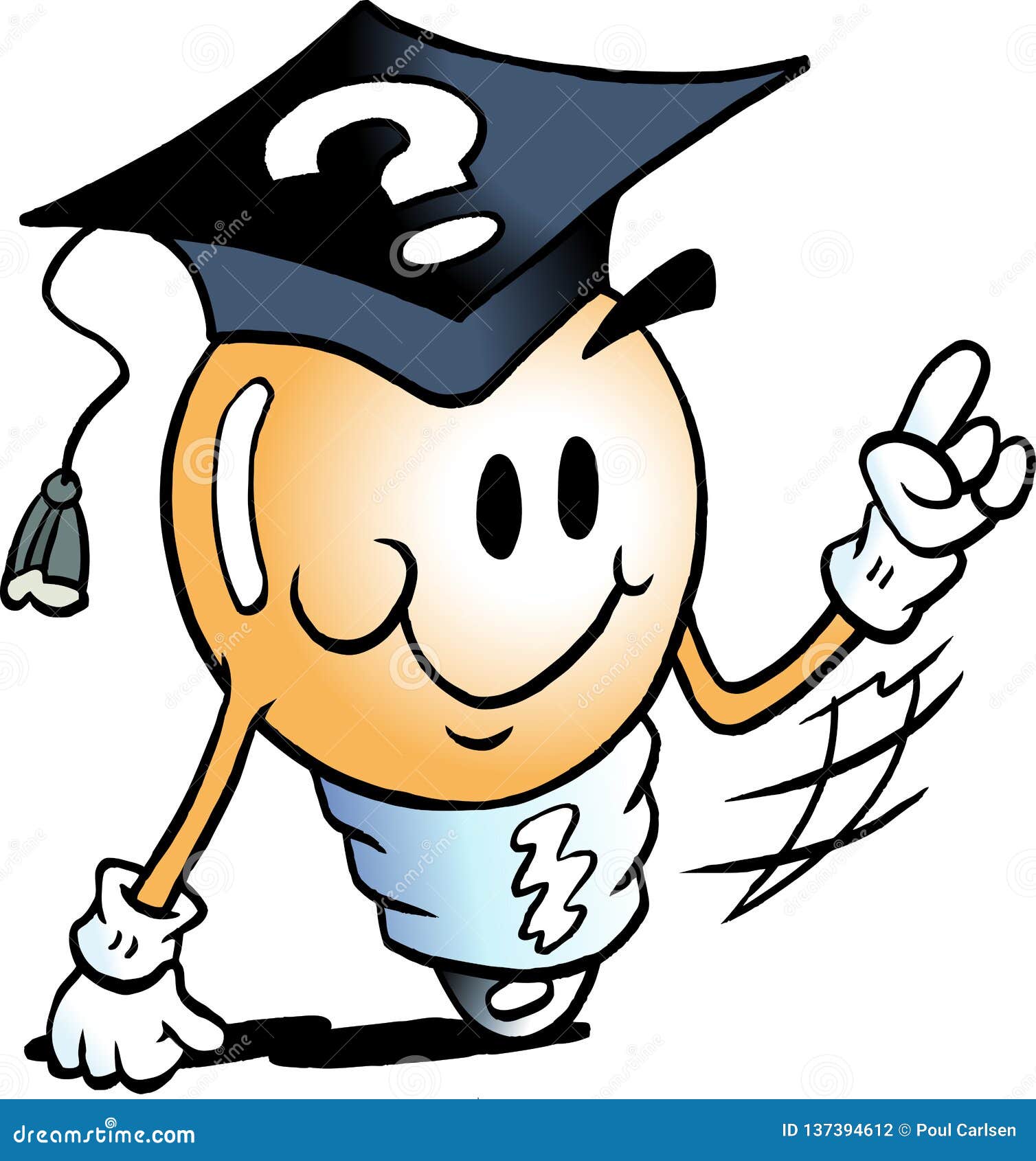 Cartoon Vector Illustration of an Clever Idea Bulb Stock Vector ...