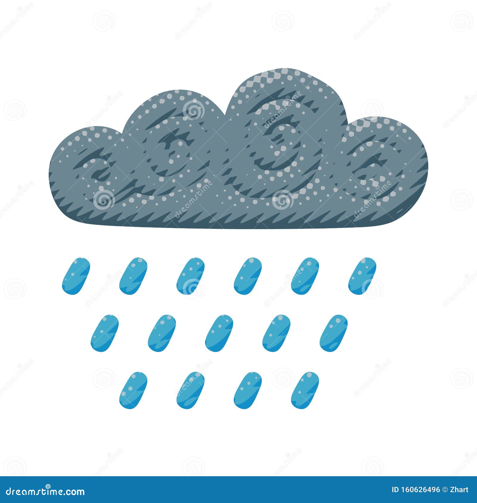Cartoon Vector Illustration of Cloudy Thunderstorm Stock Vector ...