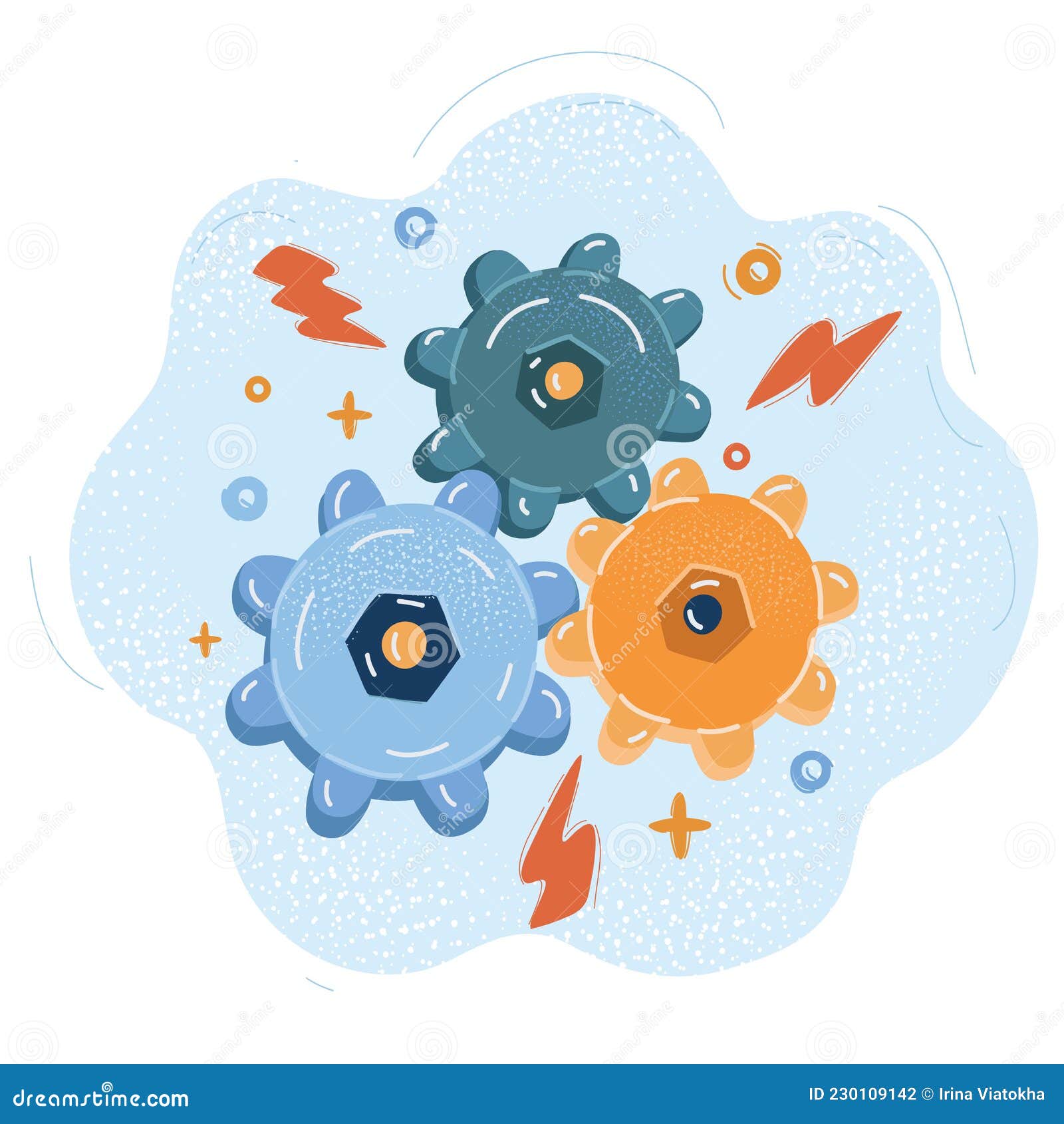 Vector Illustration of Cogs Gears Stock Vector - Illustration of work ...