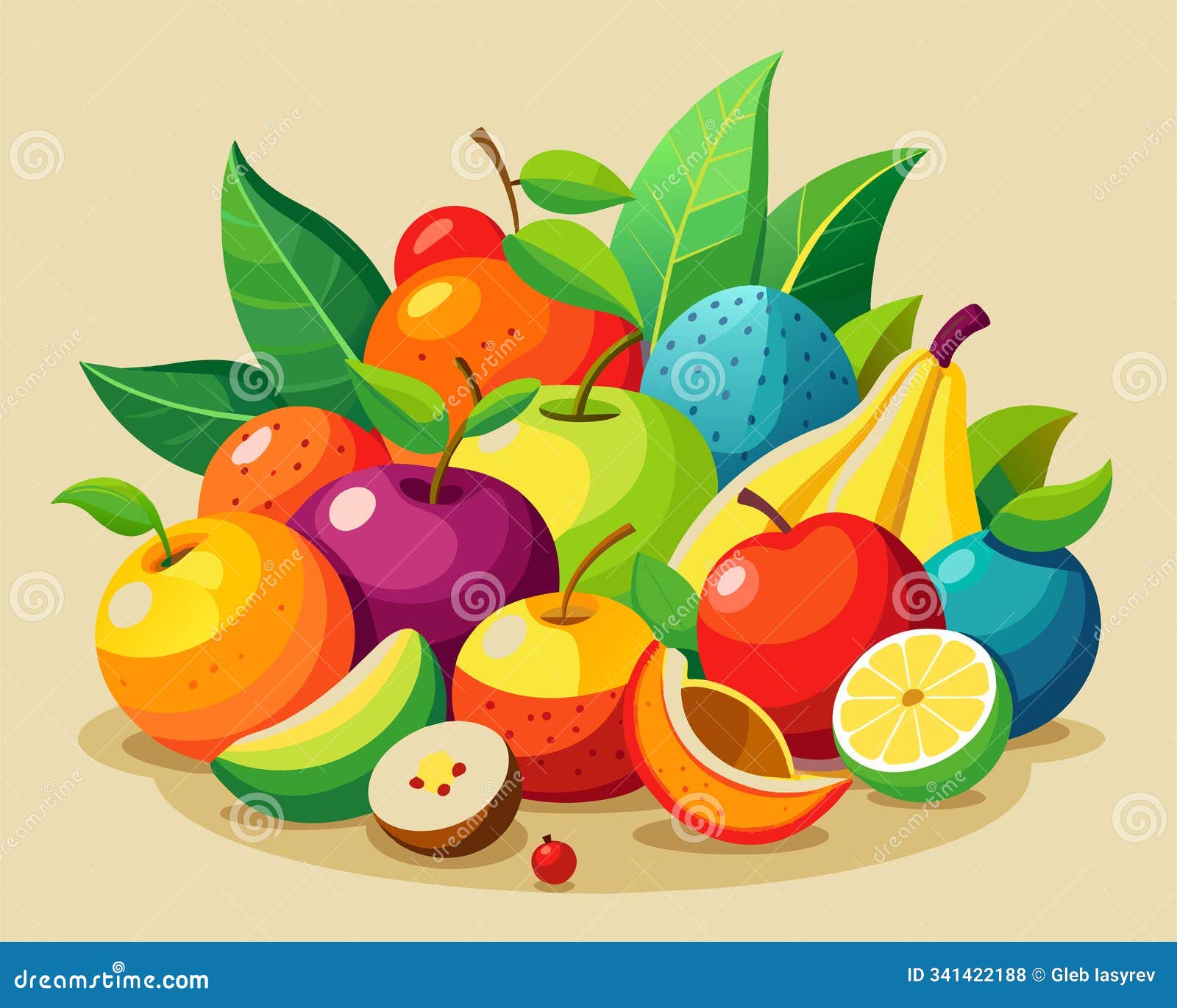 Cartoon Vector Illustration Collection of Fruit Stock Vector ...