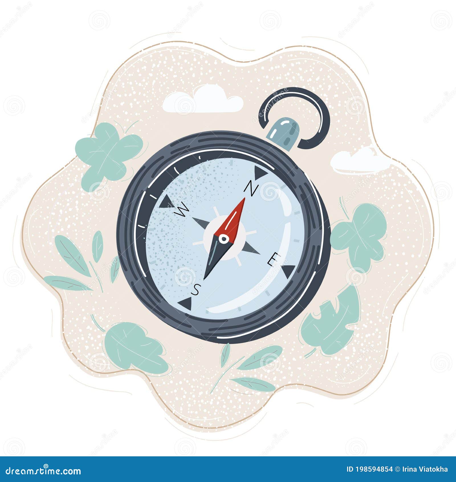 Vector Illustration of Compass Stock Vector - Illustration of compass ...