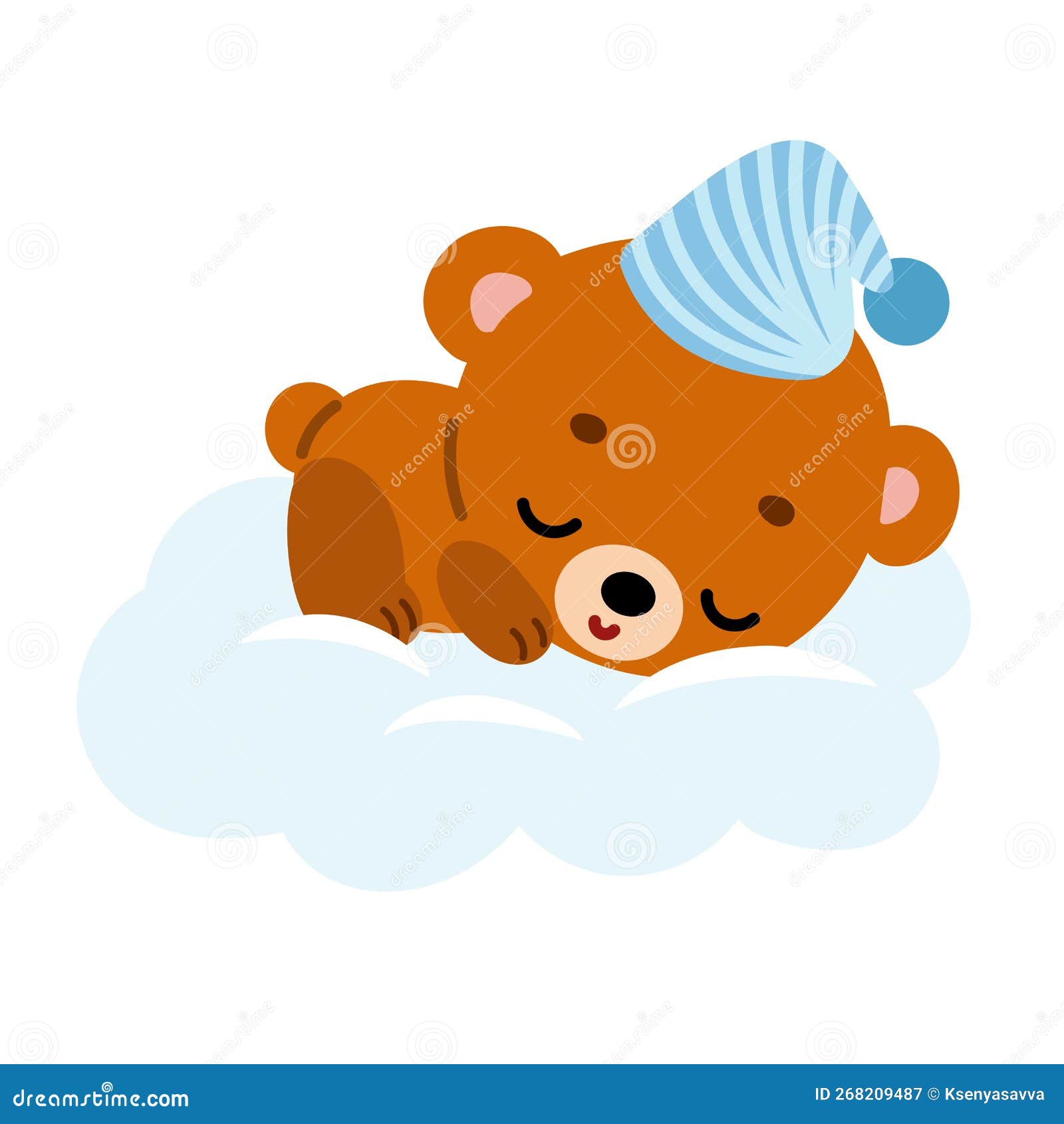 Bear Sleeps On Couch. Grizzly Asleep On Bed. Wild Beast Dormant ...